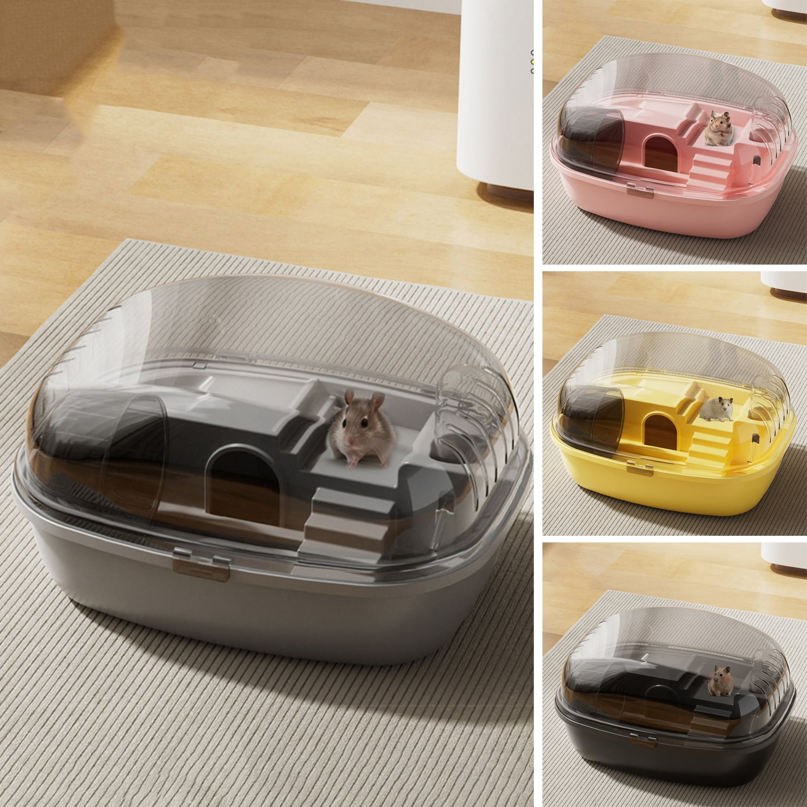 Ruike Hamster Cage with Detachable Habitat House, 360° Panoramic View ...