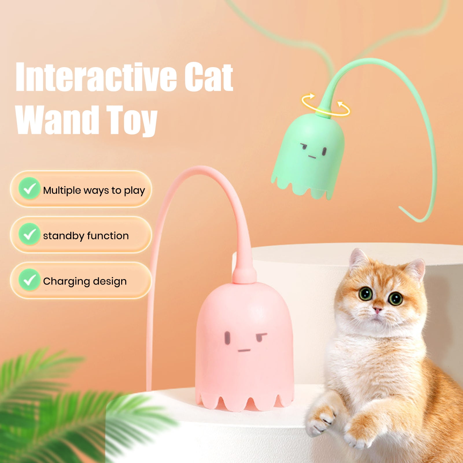 Ruike Swinging Tail 2-in-1 Rechargeable Cat Toy, Automatic Silicone ...