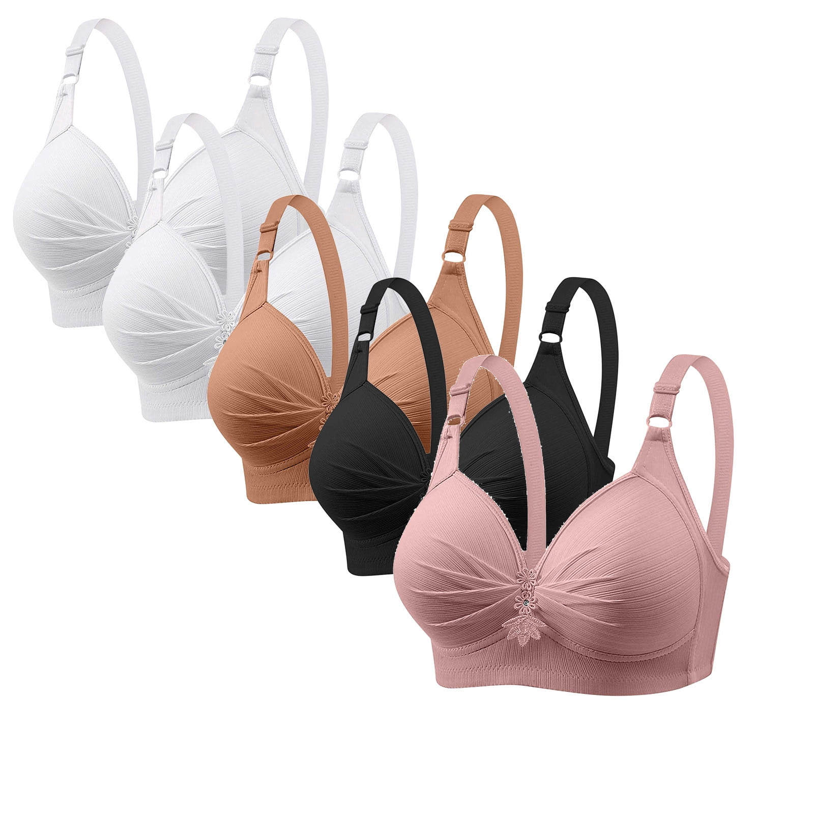 Ruimatai 5-Pack Womens Plus Size Bra Clearance Full Coverage No ...