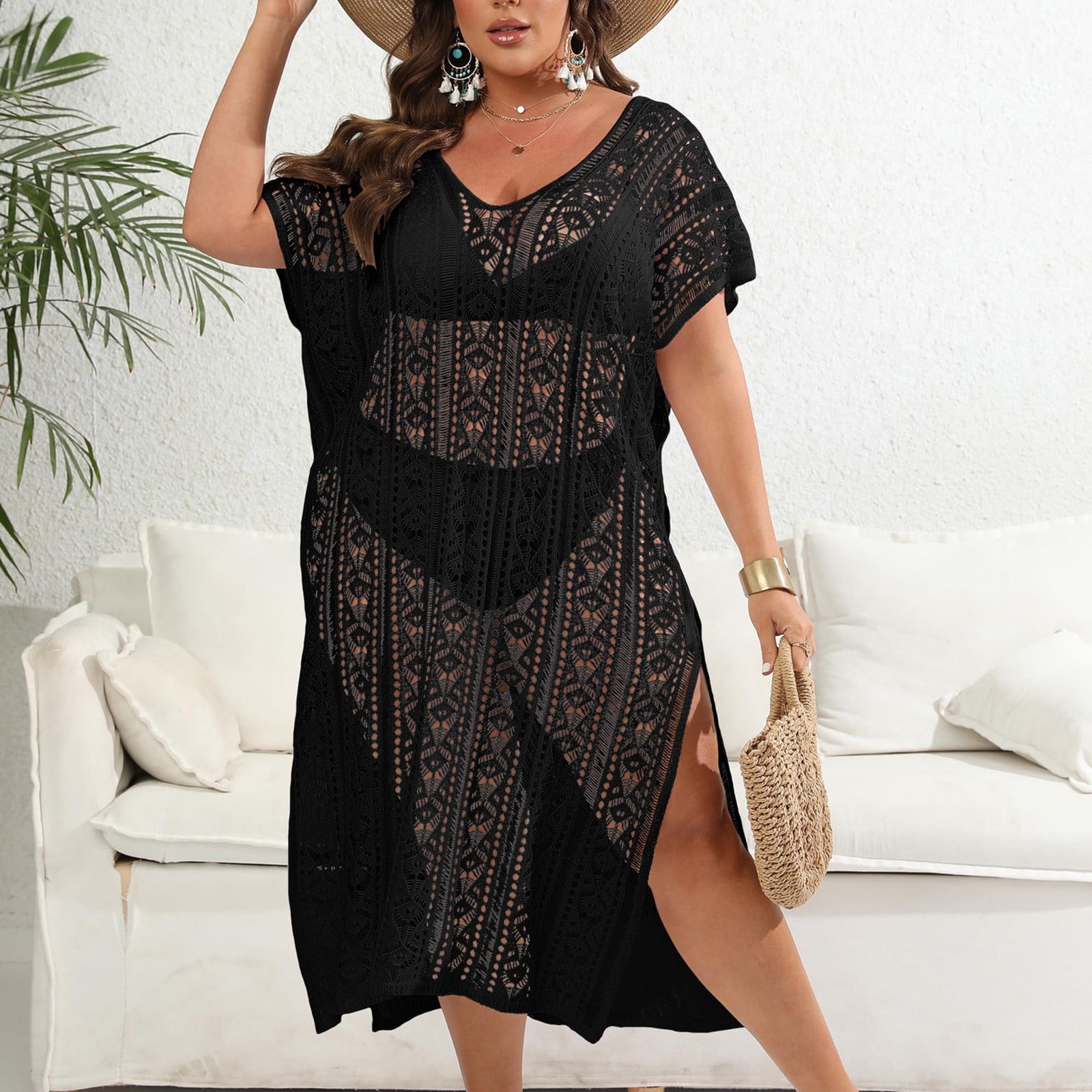 Ruimatai Plus Size Cover Ups for Swimwear Womens Cover Up Dress Plus ...