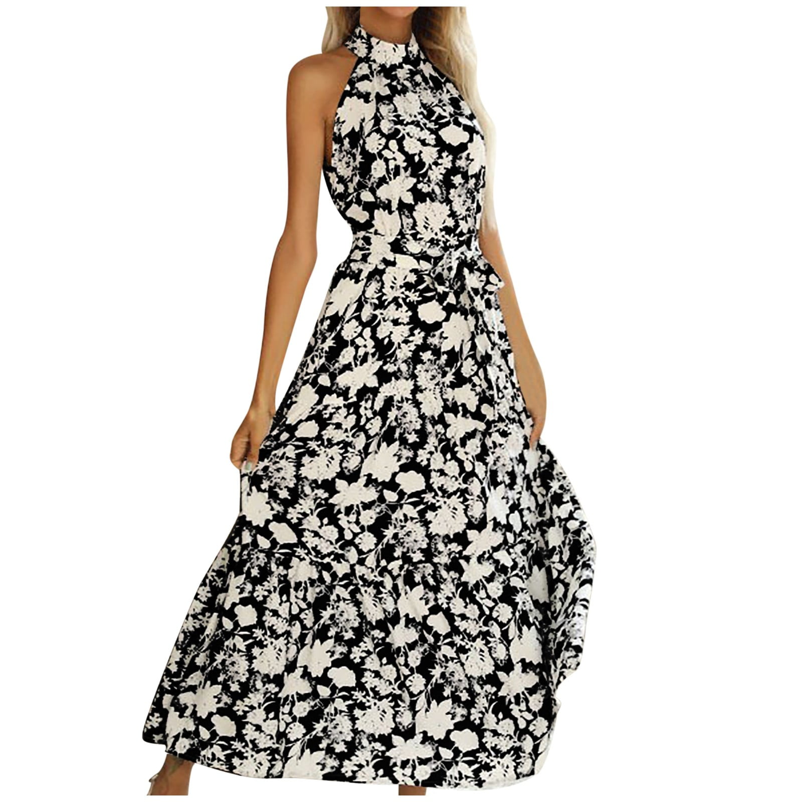 Ruimatai Summer Sleeveless V-Neck Maxi Dresses Slim Binding Dress for ...
