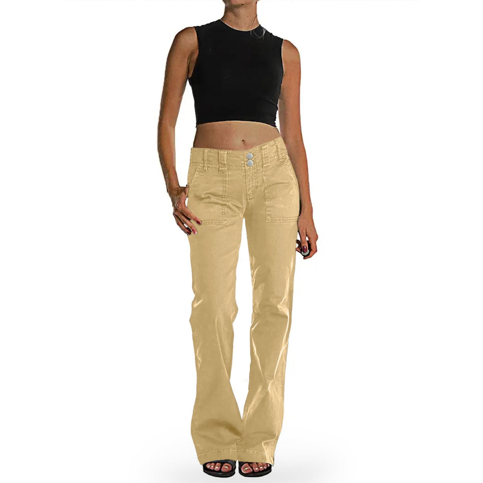 Ruimatai Womens Low Rise Jeans Full Length Straight-Leg Slim Denim ...