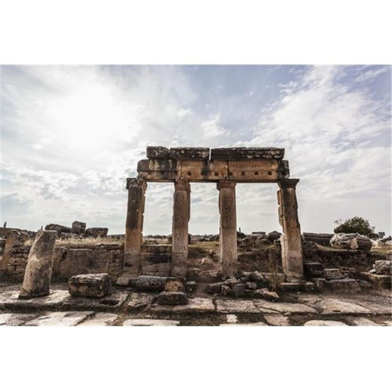 Ruins of Columns & Lintel Along Frontinus Street - Pamukkale Turkey ...