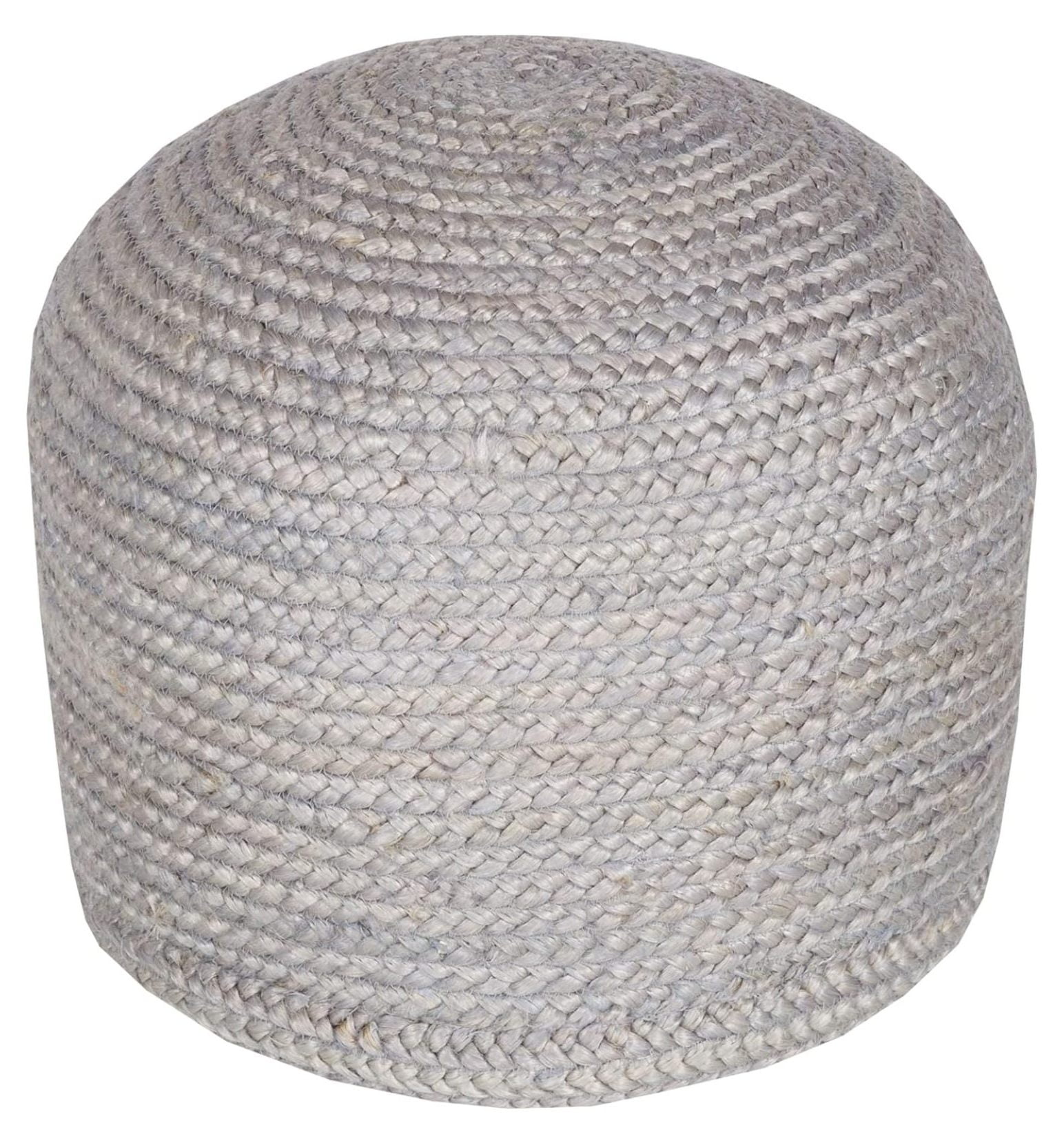 Ruiri Braided Jute Pouf, 16"H x 20"W x 20"D, Medium Gray - Walmart.com
