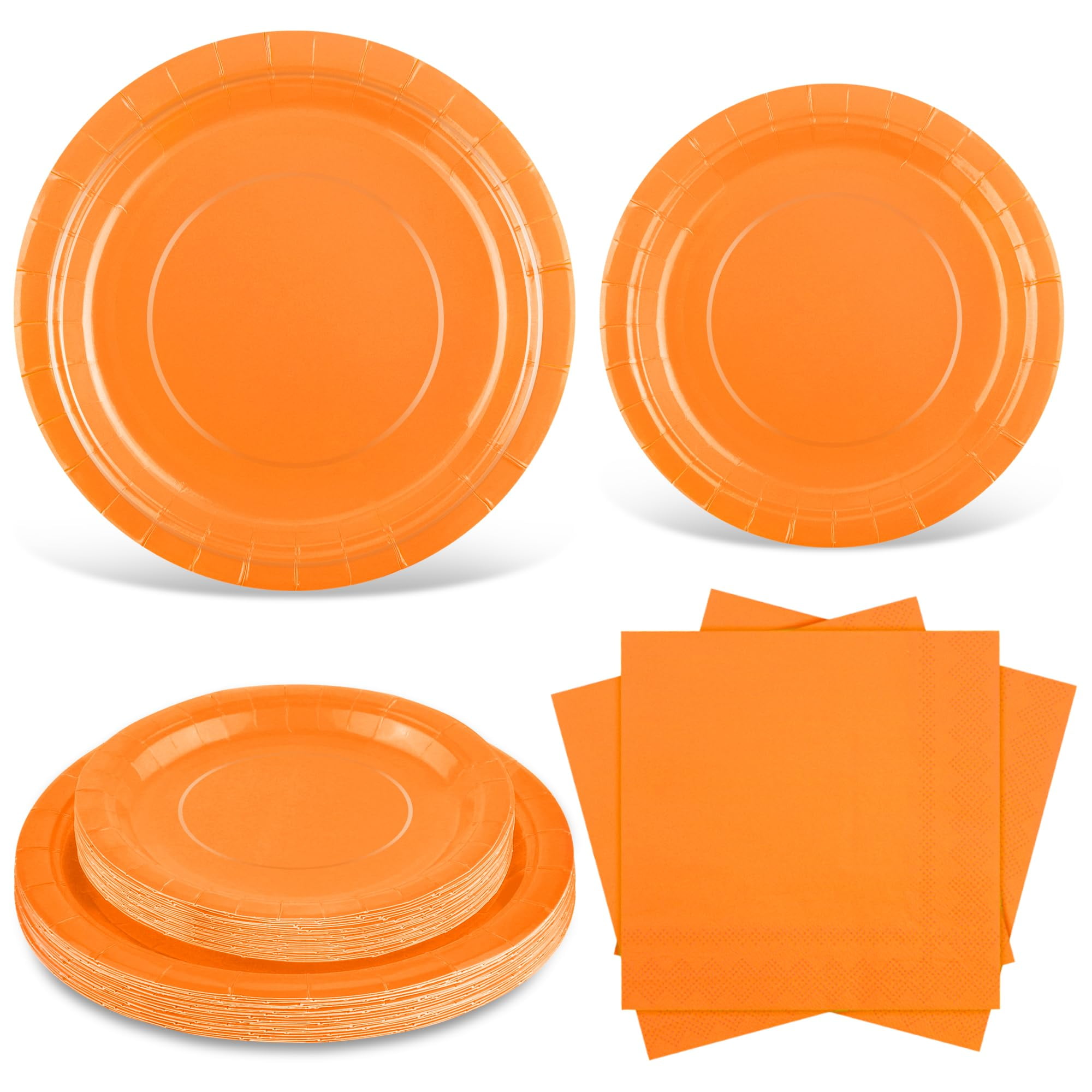 Ruisita 48 Pieces Orange IFF17 Party Supplies Orange Tableware ...