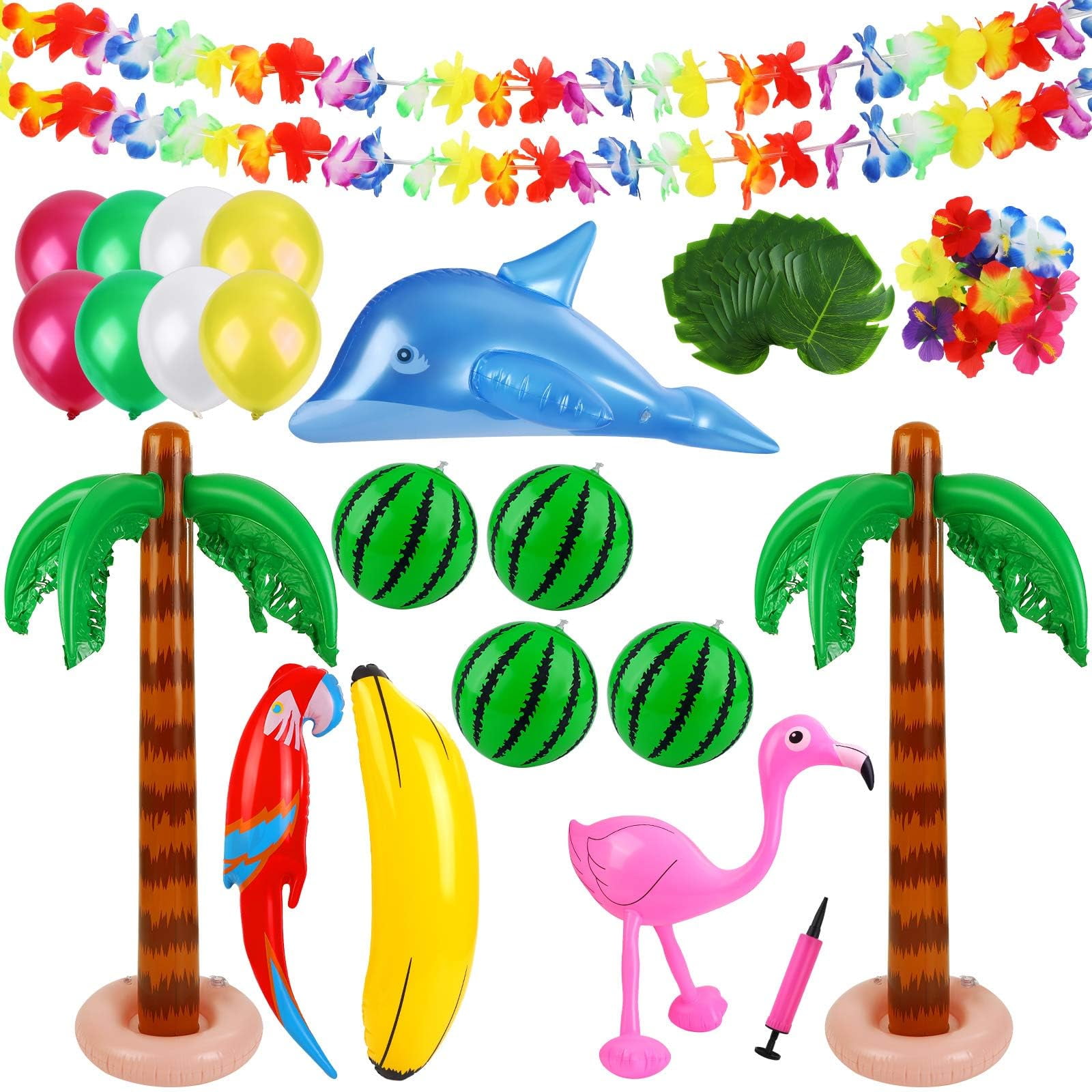 Ruisita Inflatable LuauTRDN Party Set 2 Palm Trees Inflatable ...