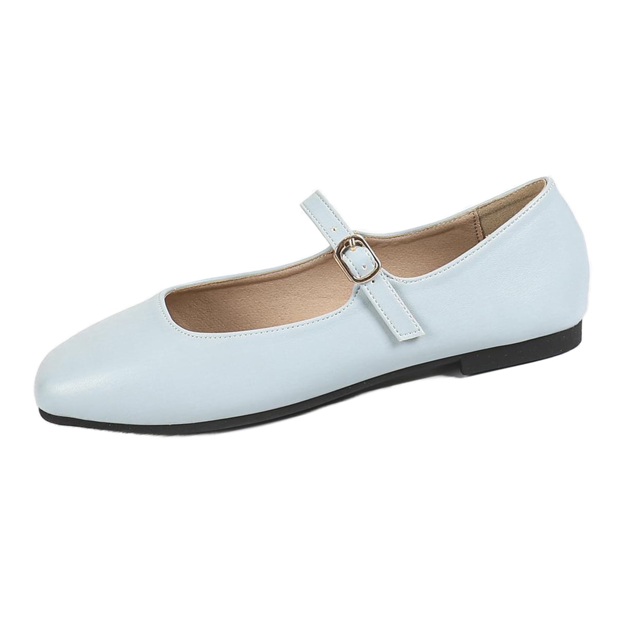 Ruitaoo Women's Mary Jane Flats Shoes - Lightweight Soft Square Toe ...