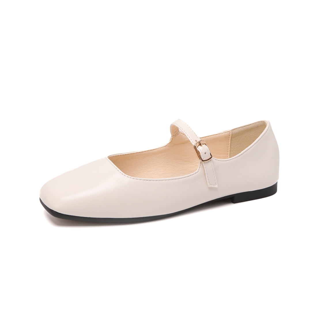 Ruitaoo Women's Mary Jane Flats Shoes - Lightweight Soft Square Toe ...