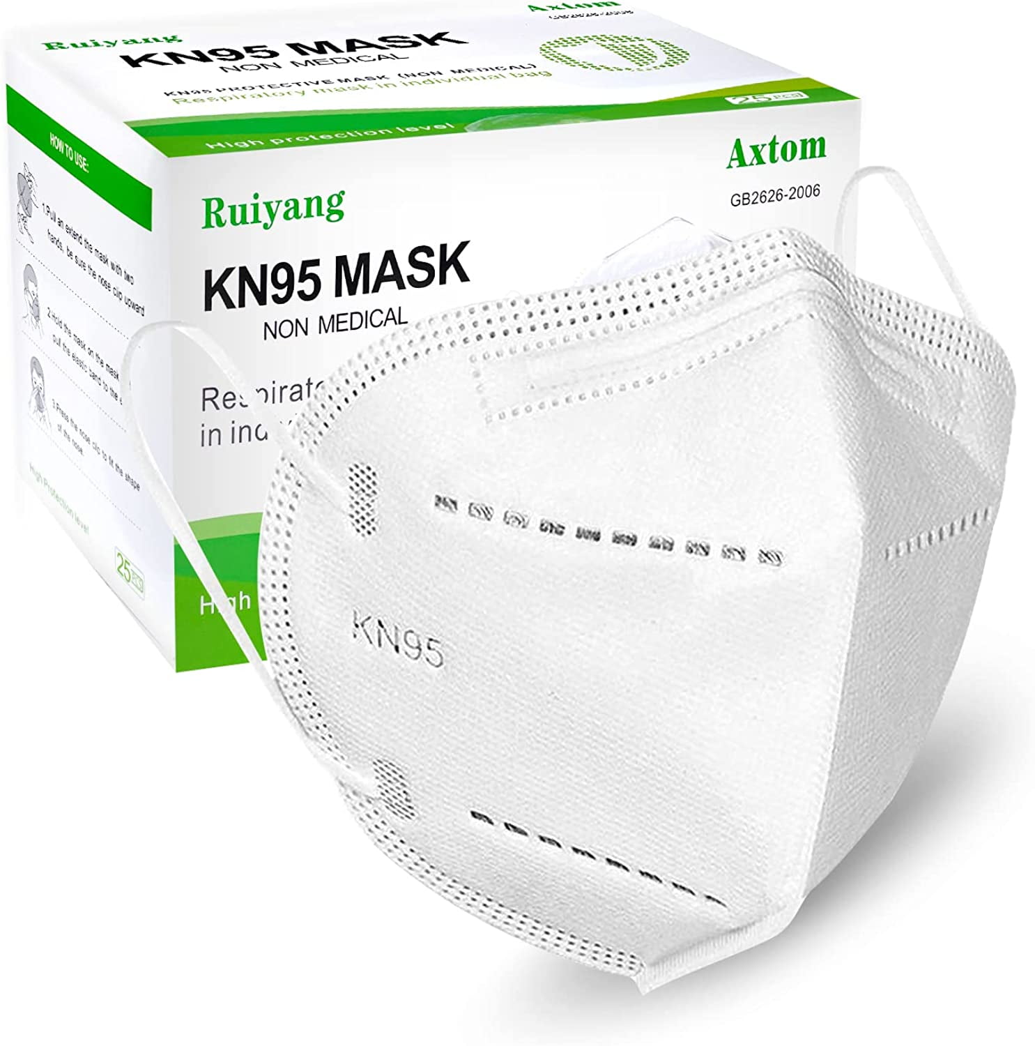 Ruiyang 20 Pack Face Masks (White), 5-Layer Design Cup Dust Safety for ...
