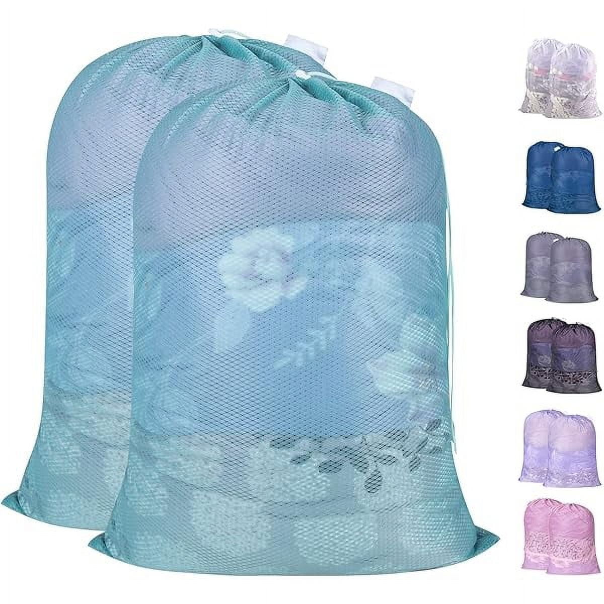 Rujuan Extra Large Heavy Duty Diamond Mesh Laundry Bags with ID Tag - 2 ...