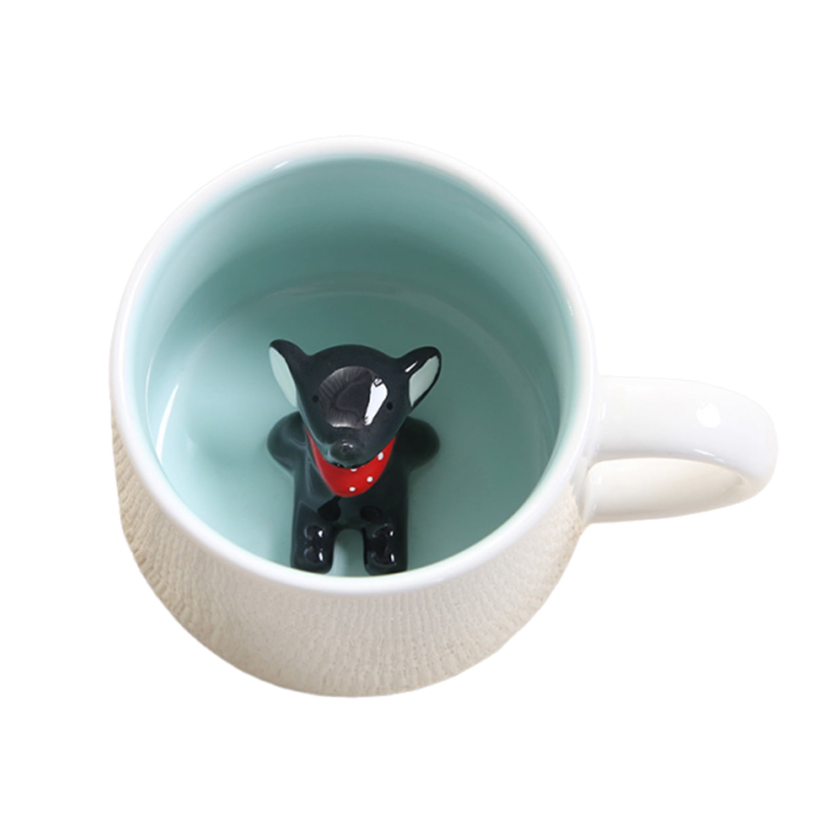 Rukui Animal Ceramic Cup Hidden 3D inside Mug Cute Cartoon Handmade ...