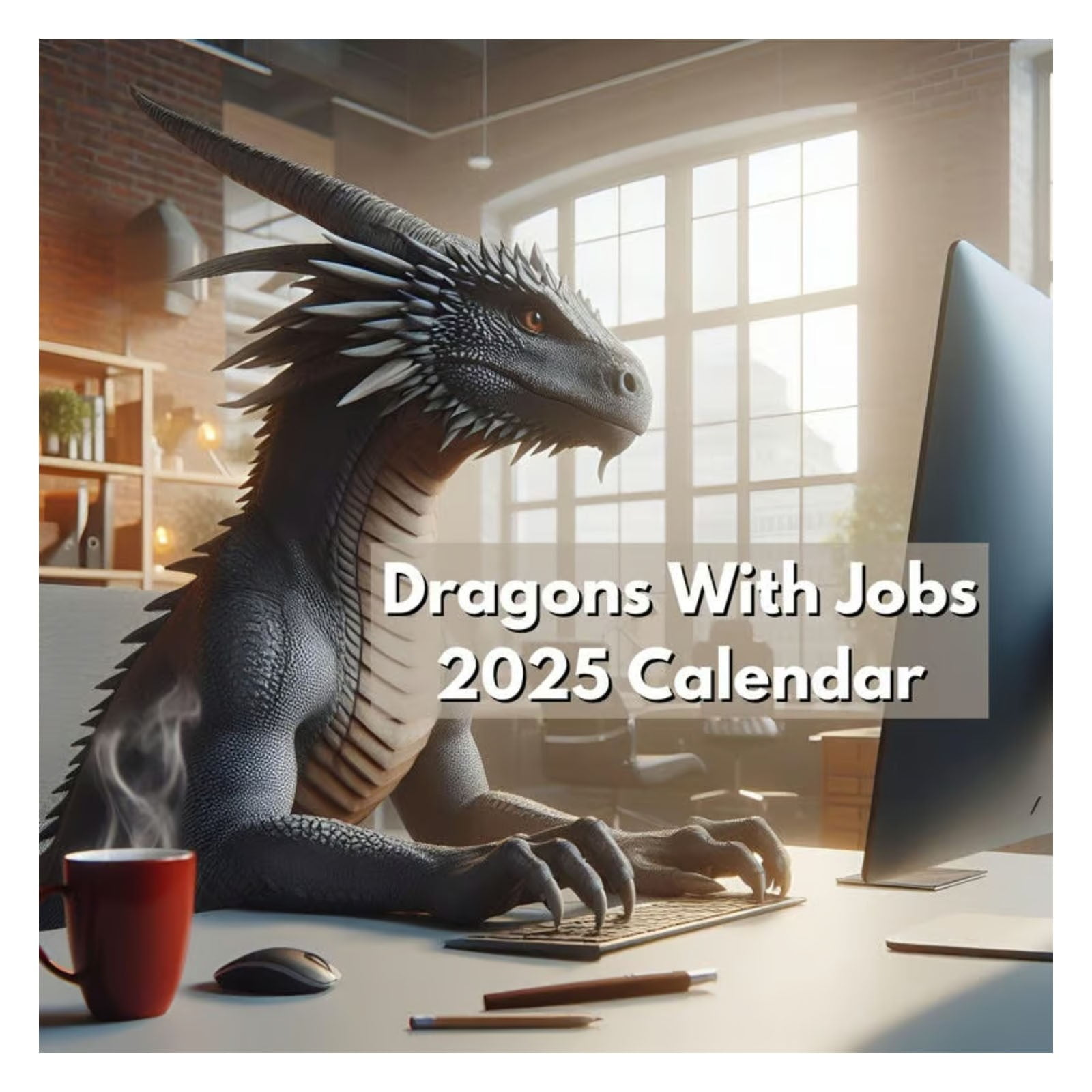 Rukui Dragons with Jobs 2025 Calendar Funny Inspiring Dragon Calendar for Home and Office ...