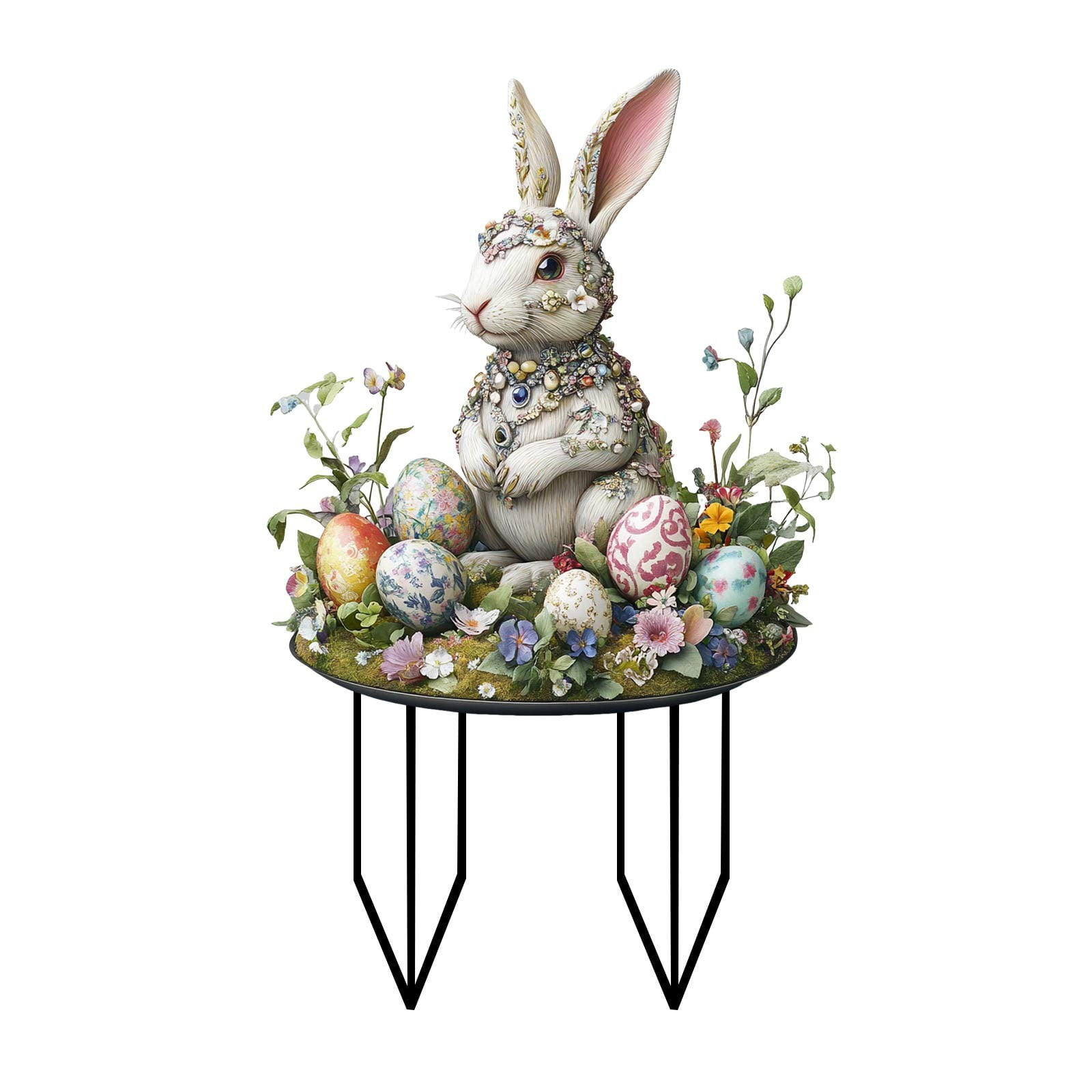 Rukui Easter Bunny Topiary Outdoor Rabbit Shaped Tree Pot Fake Plant ...