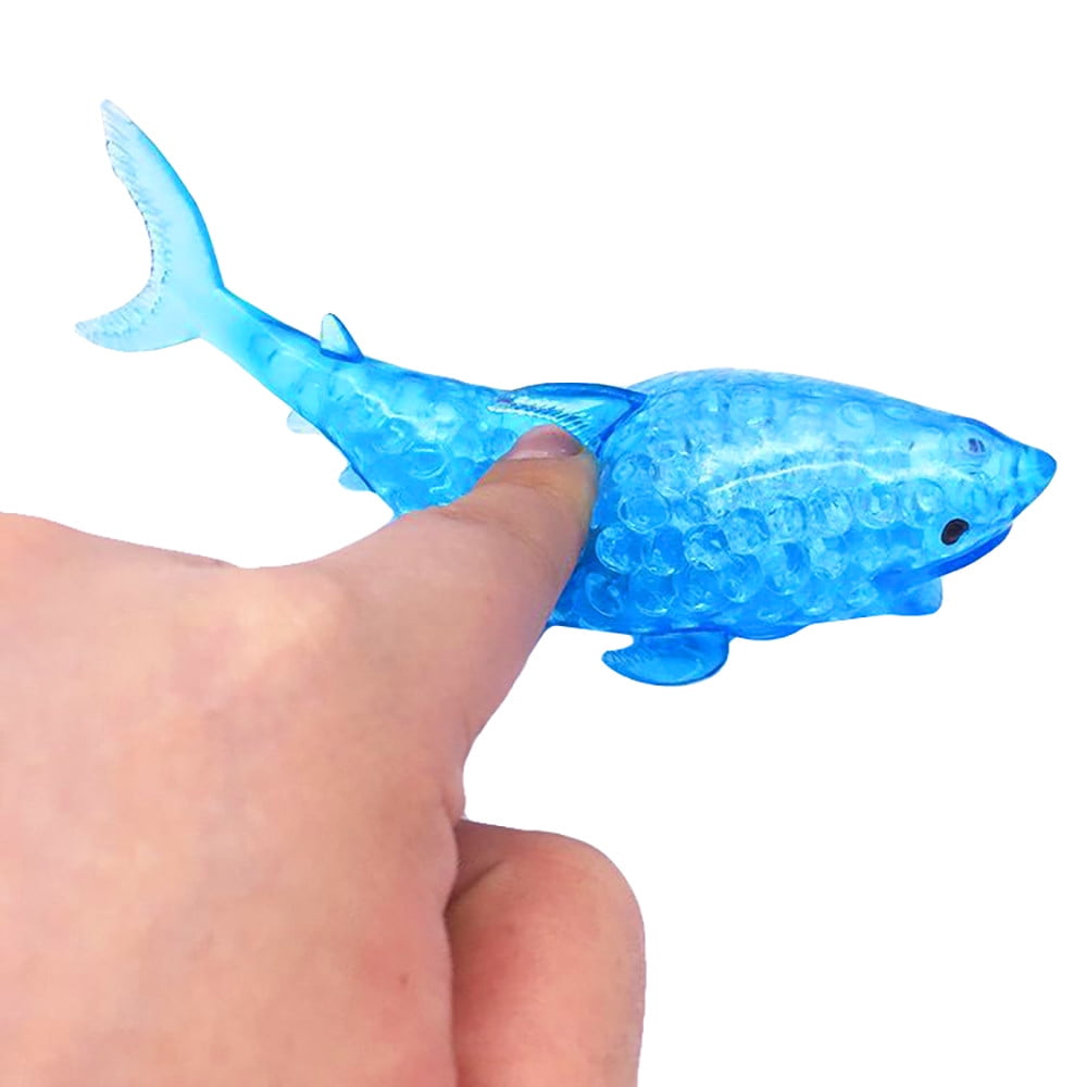 Rukui Spongy Shark Bead Stress Ball Toy Squeezable Squishies Relief Toy ...