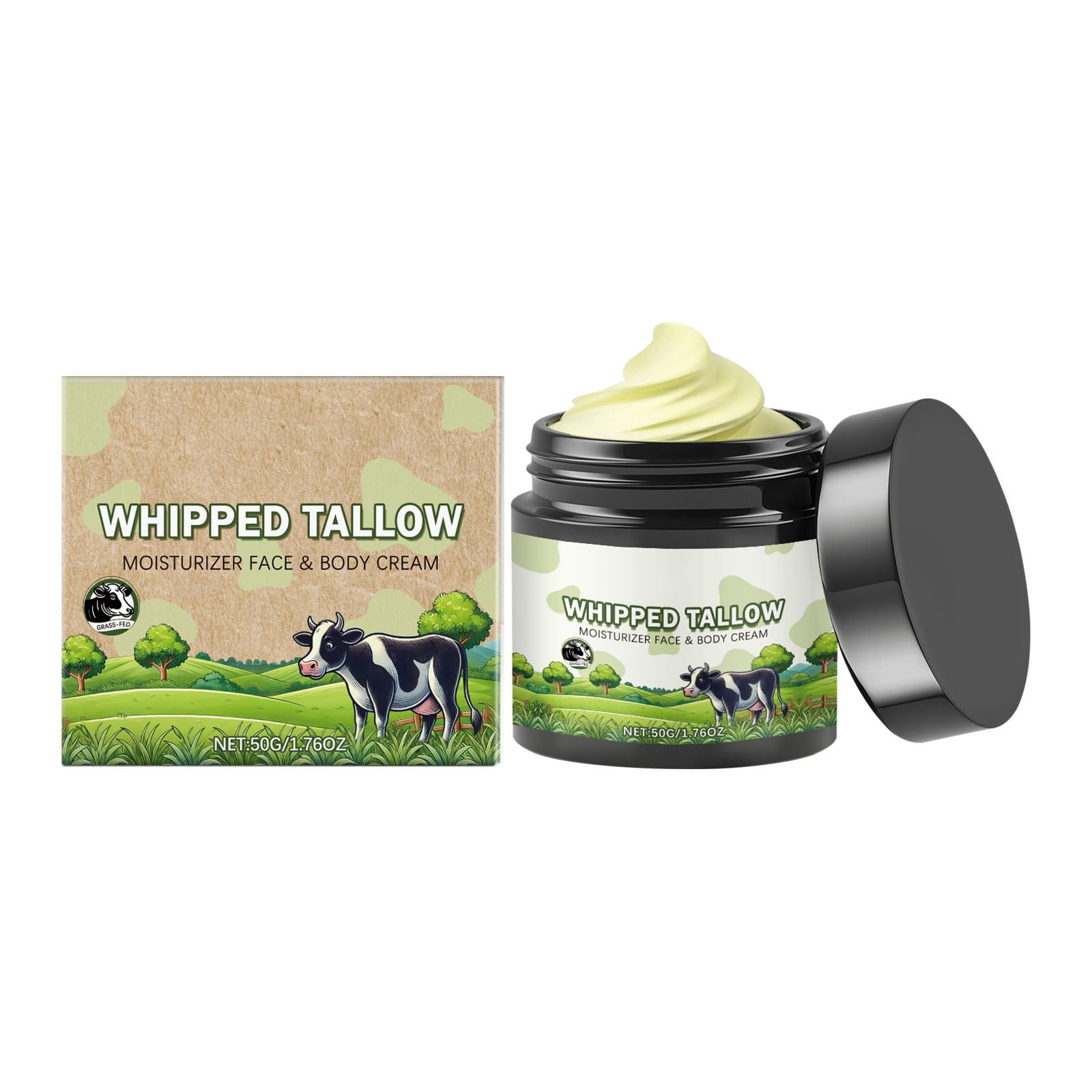 Rukui Whipped Beef Tallow for Skin, Organic Face Moisturizer with Grass ...