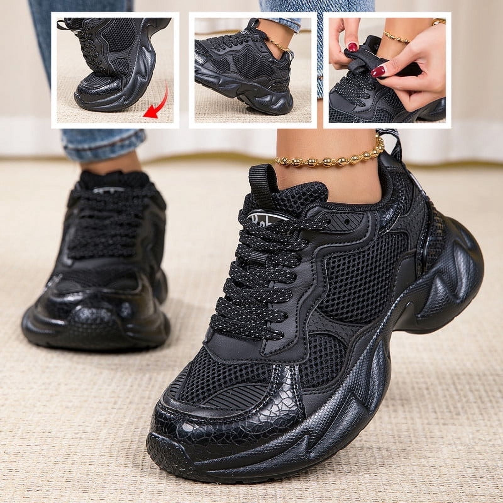 Rula Breathable Lightweight Running Shoes BLACK 41# - Walmart.com