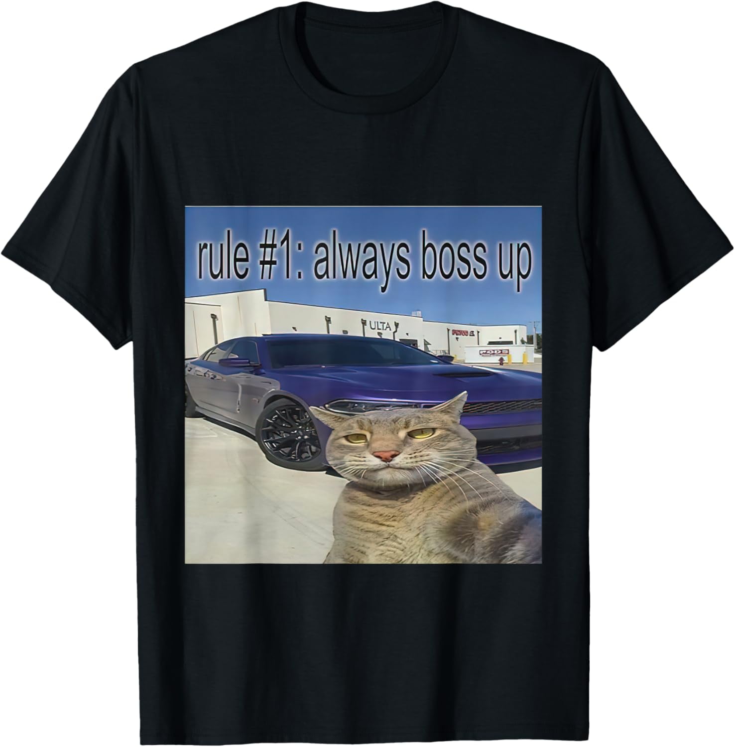 Rule # 1 Always Boss Up Funny Cat Meme For Men Women T-Shirt - Walmart.com