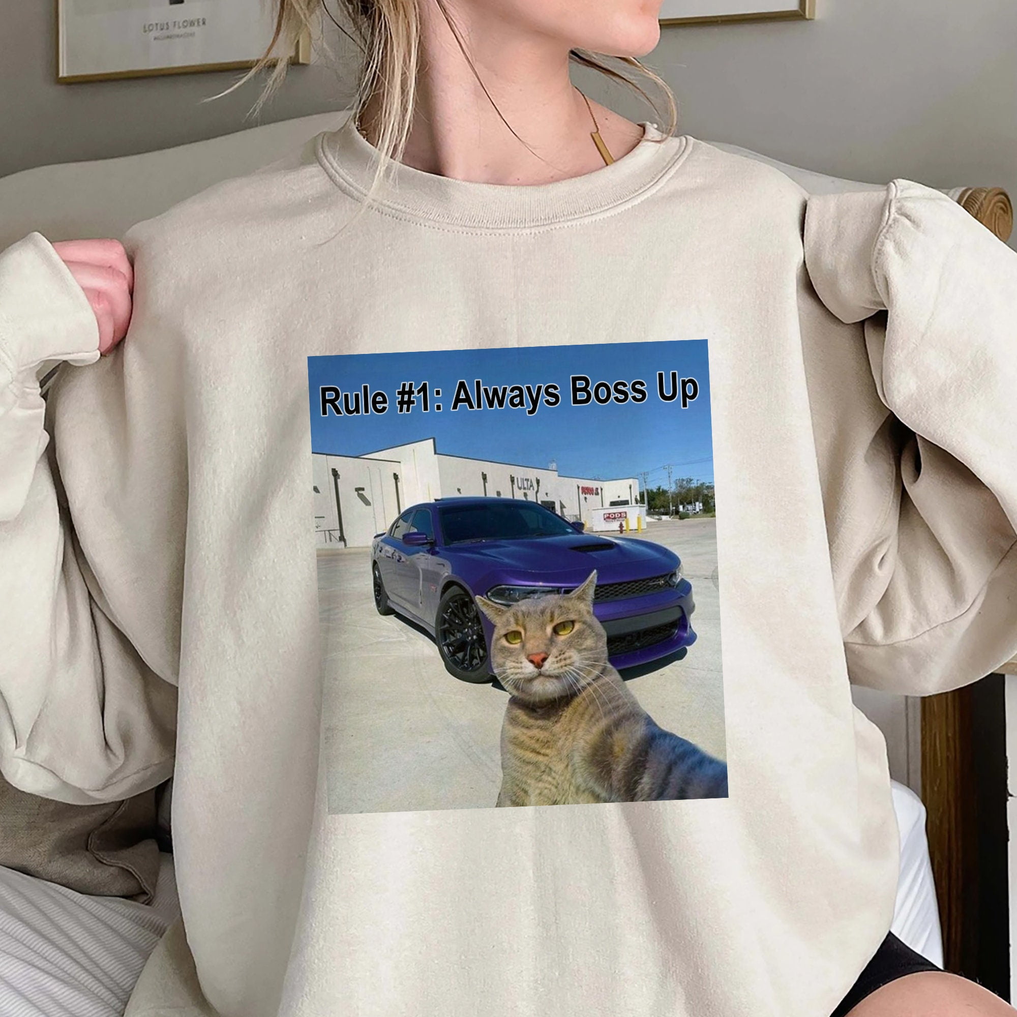 Rule 1 Always Boss Up Funny Cat Shirt, Trending Unisex Tee Shirt ...
