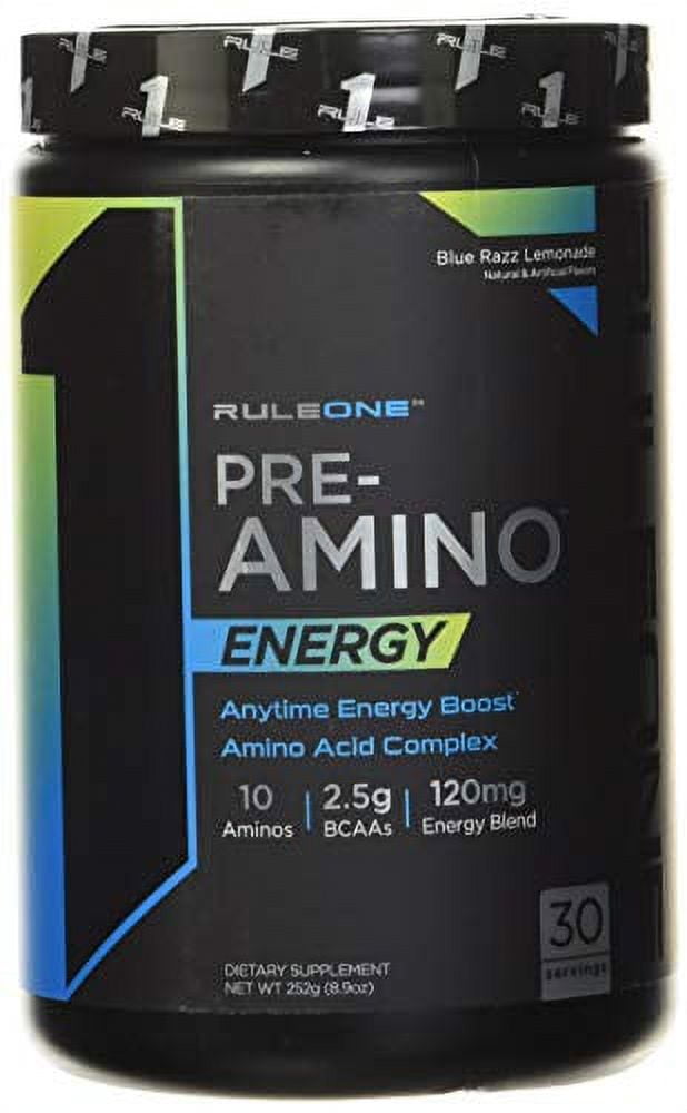 Rule 1 Proteins R1 Pre-Amino Blue Razz Lemonade, 252g, 30 Servings ...