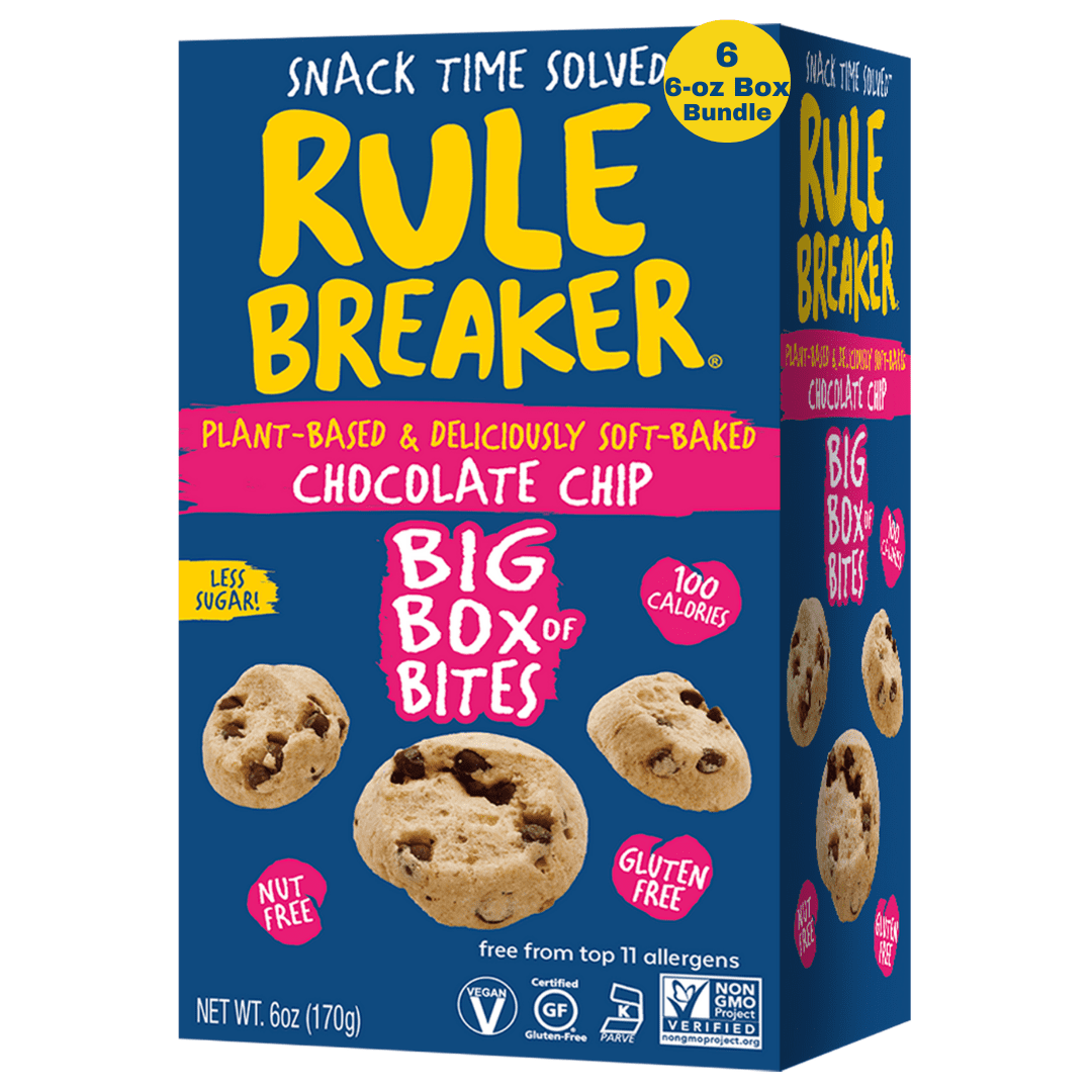 Rule Breaker Snacks Chocolate Chip Blondie Bites 6-Box Bundle | Vegan ...
