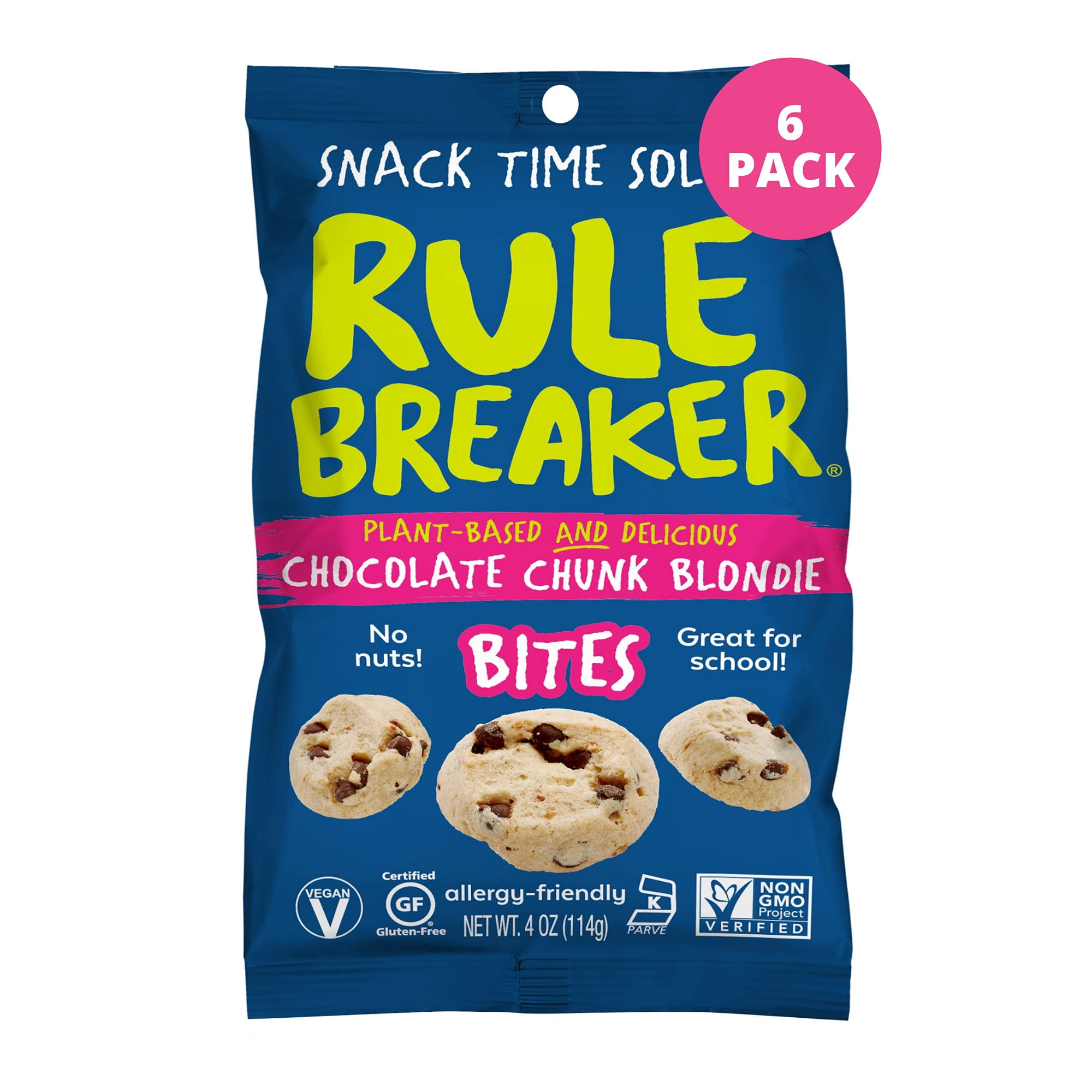 Rule Breaker Snacks Chocolate SBF3 Chip Blondie Bites | Vegan, Gluten ...