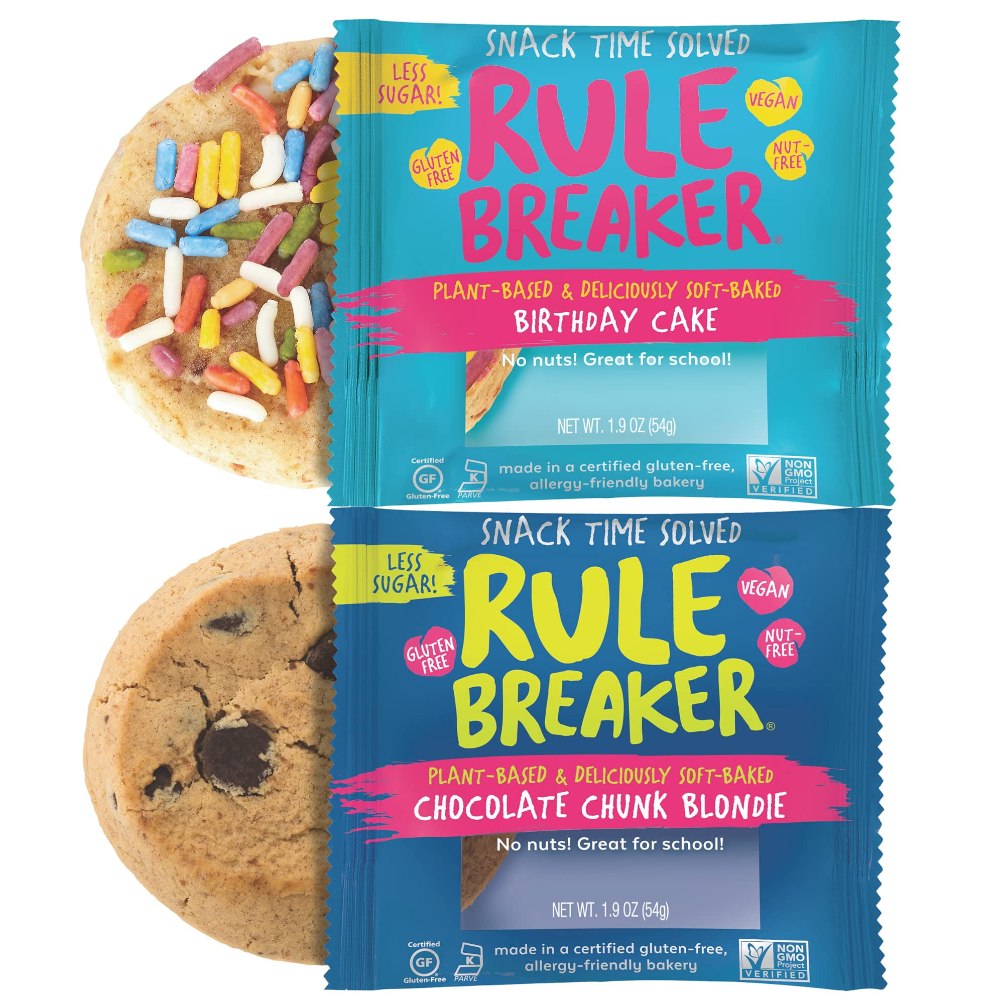 Rule Breaker Snacks Vegan Gluten Free | Variety Pack Blondie Brownie ...