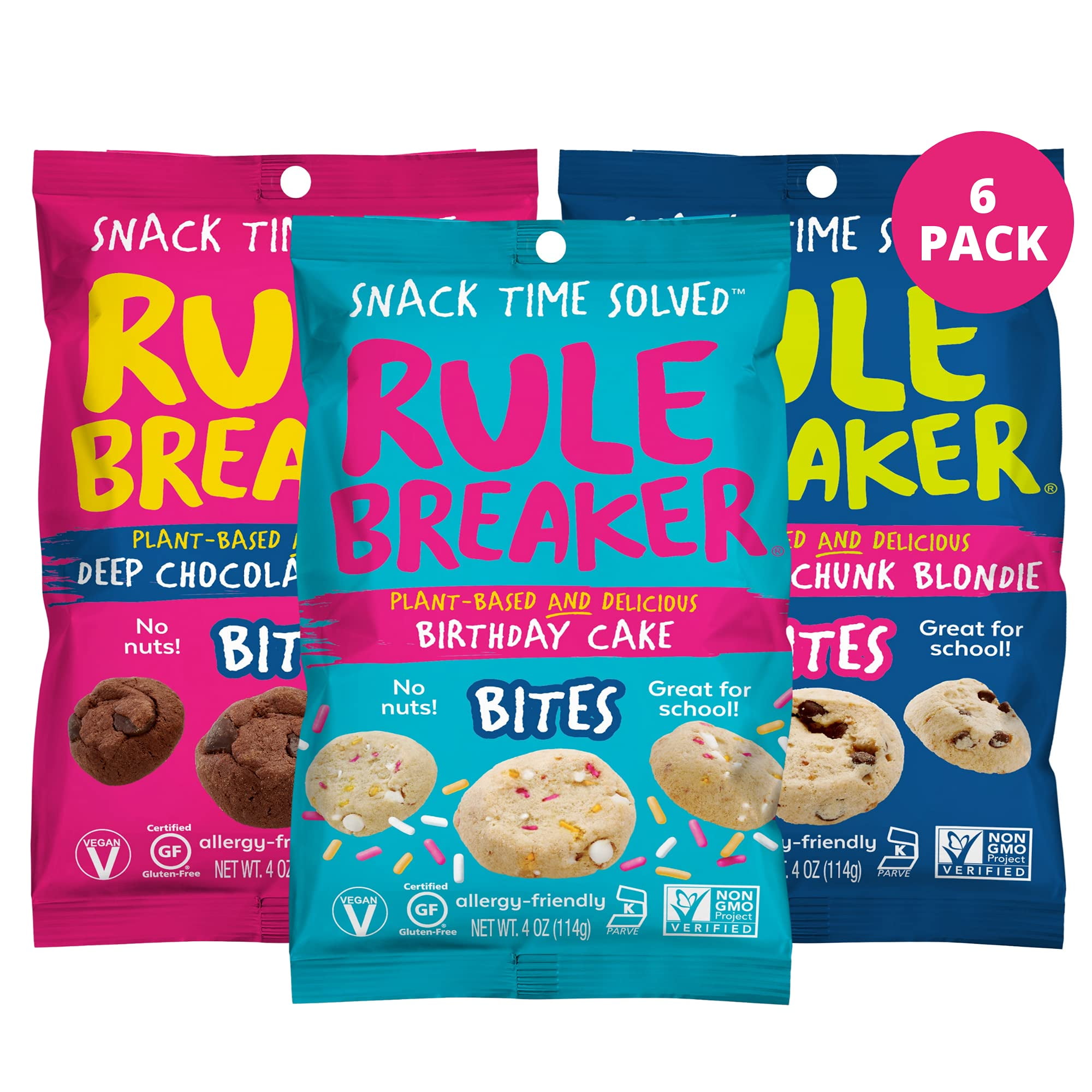 Rule Breaker Snacks Vegan TSF6 Gluten Free | Variety Pack Brownie Bites ...