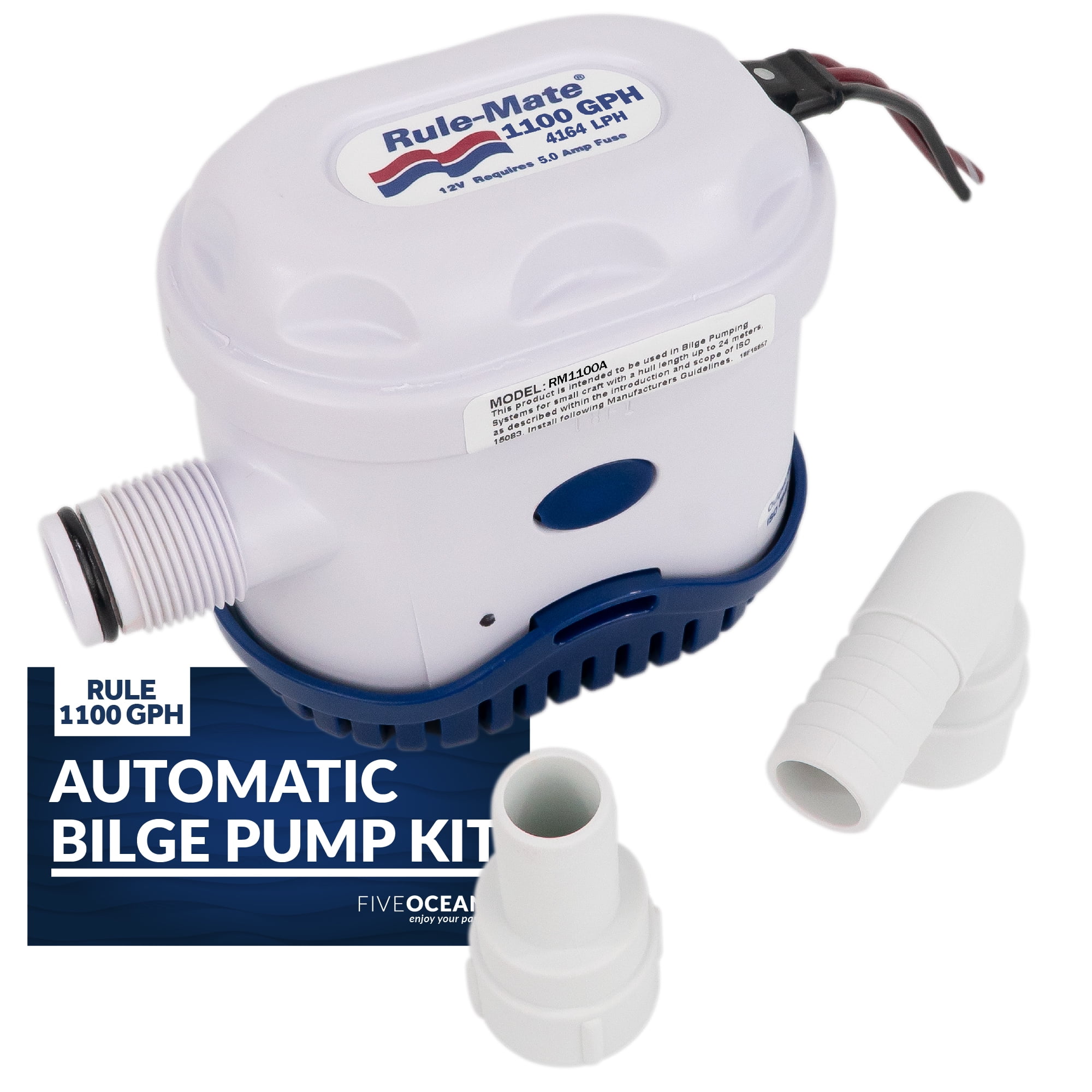 Rule Mate Automatic Bilge Pump 1100 GPH / 4164 LPH, Boat Bilge Pump ...