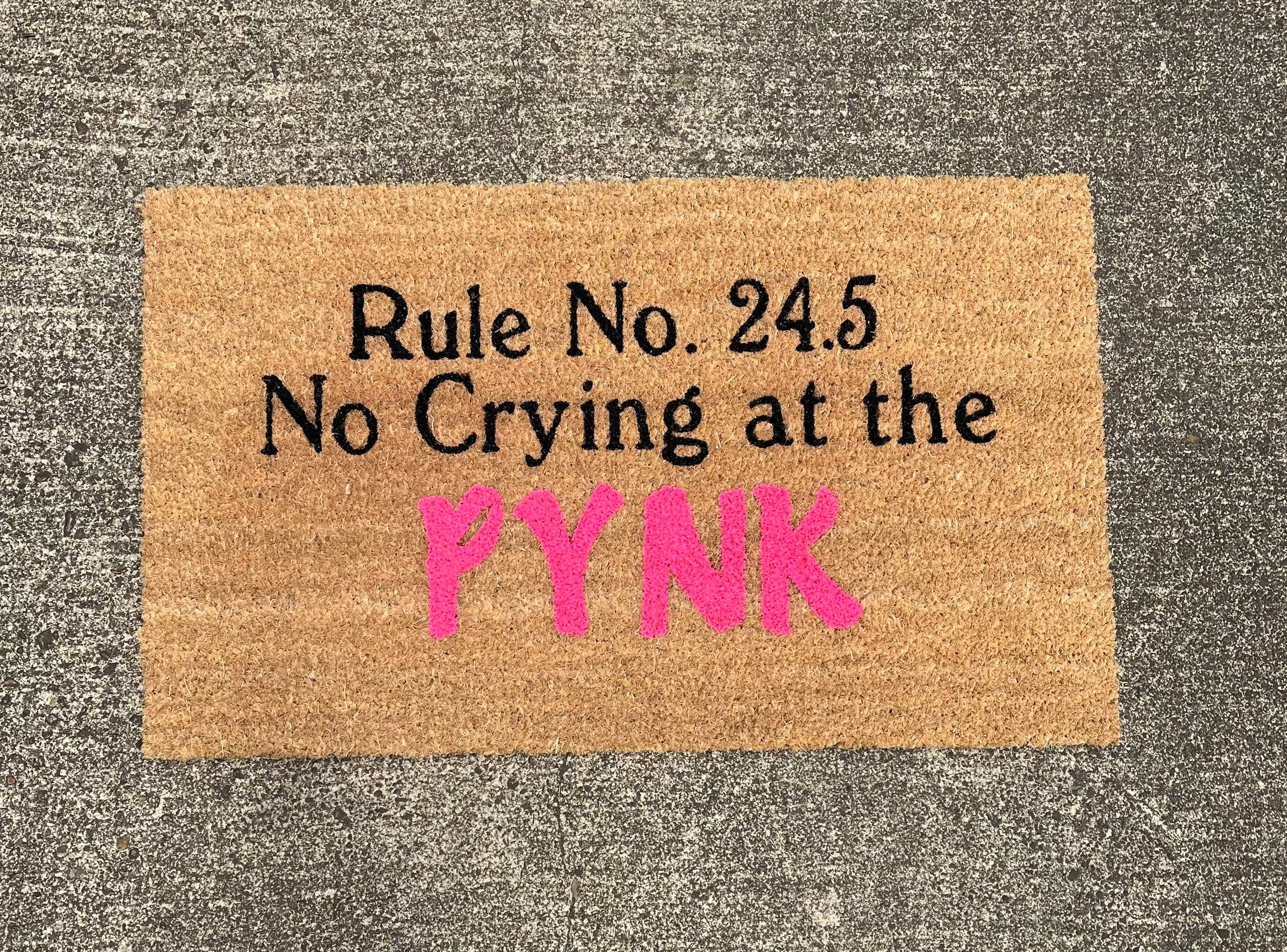 Rule No. 24.5 No Crying At The Doormat, Front Door Mat, Closing Gift ...