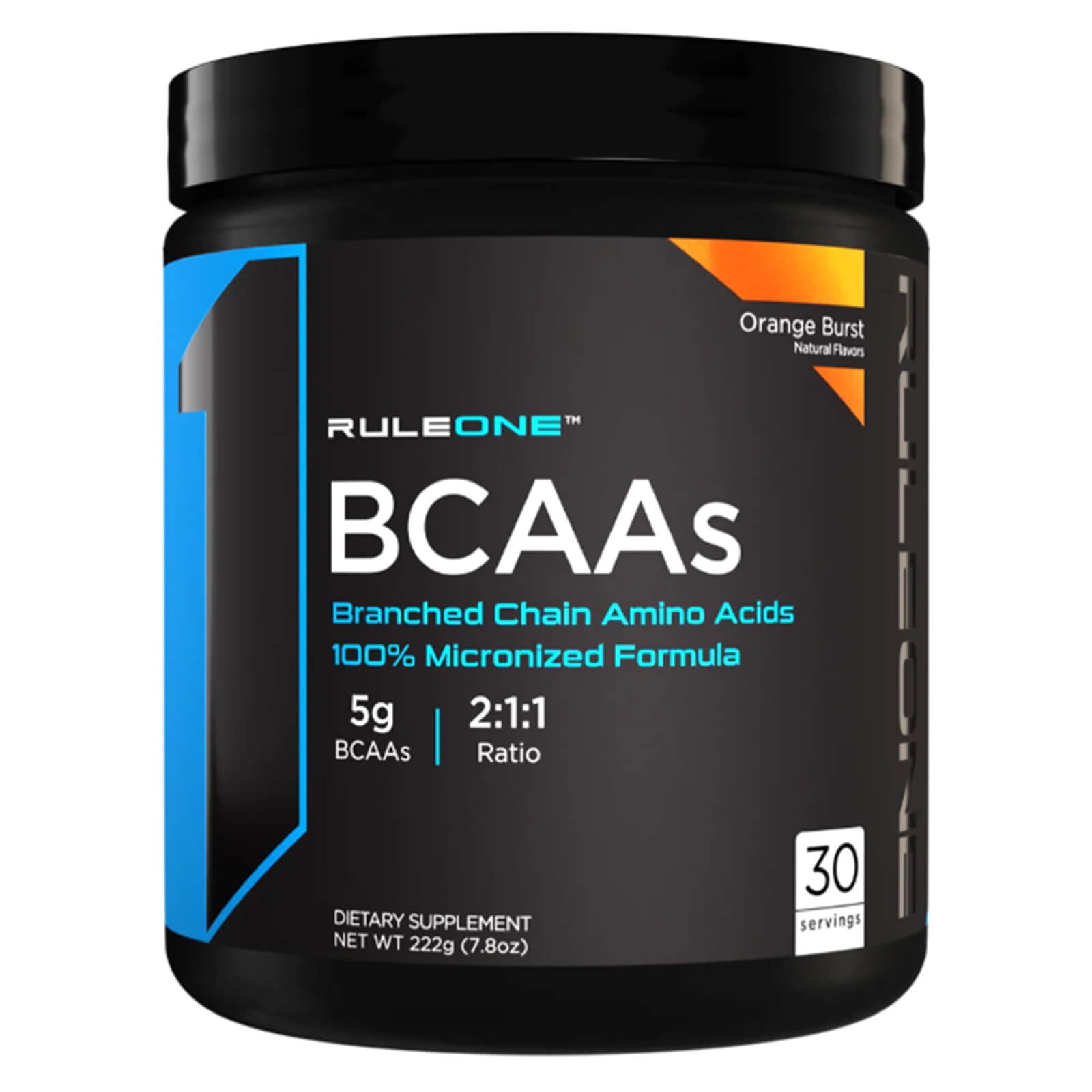 RULE 1 BCAA 30 serv Orange Burst Branched Chain Amino Acids 222g - Walmart.com