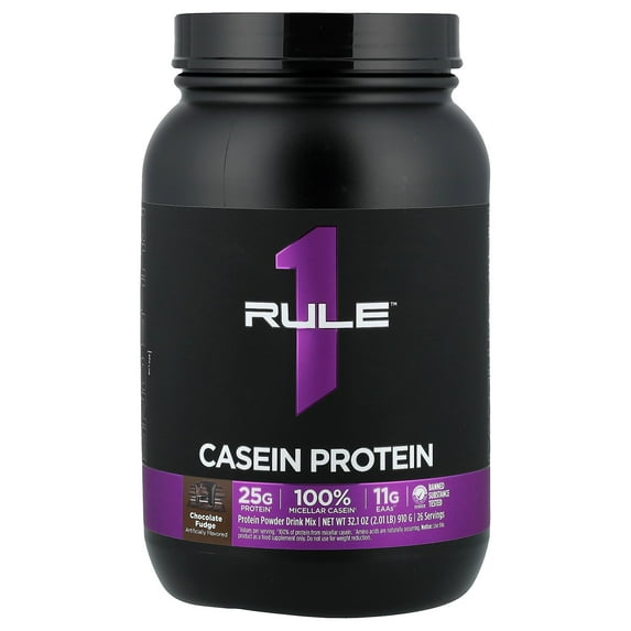 Rule One Proteins R1 Casein, Protein Powder Drink Mix, Chocolate Fudge ...