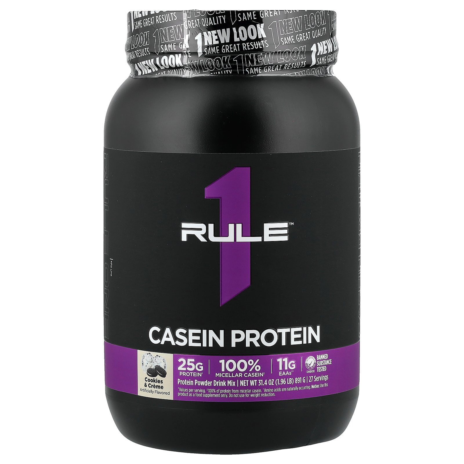 Rule One Proteins R1 Casein, Protein Powder Drink Mix, Cookies & Creme ...
