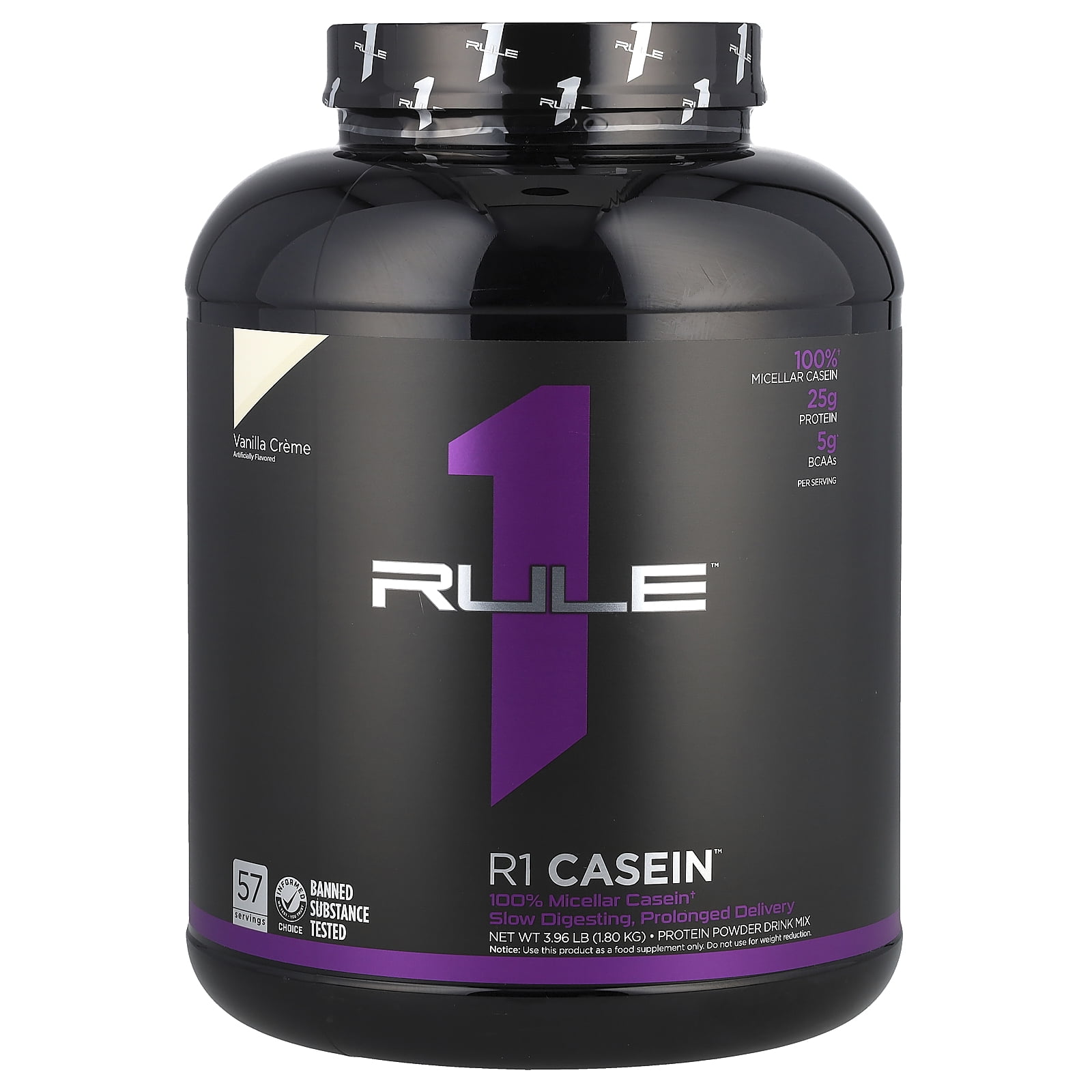 Rule One Proteins R1 Casein, Protein Powder Drink Mix, Vanilla Creme, 3 ...