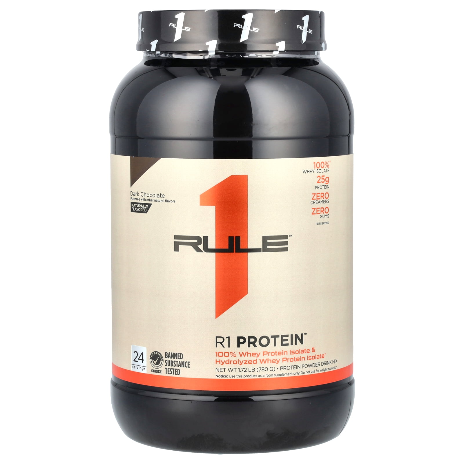Rule One Proteins R1 Protein Powder Drink Mix, Dark Chocolate, 1.72 lb ...