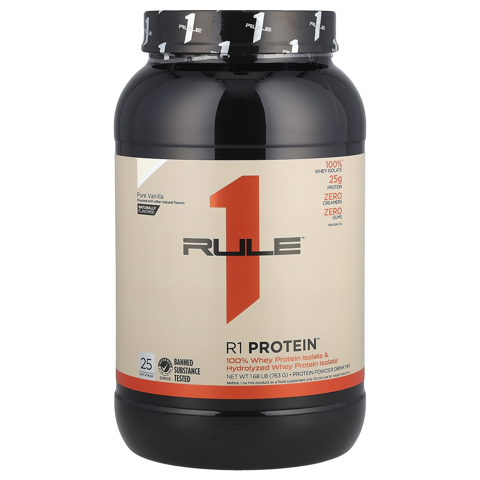 Rule One Proteins R1 Protein Powder Drink Mix, Pure Vanilla, 1.68 lb ...