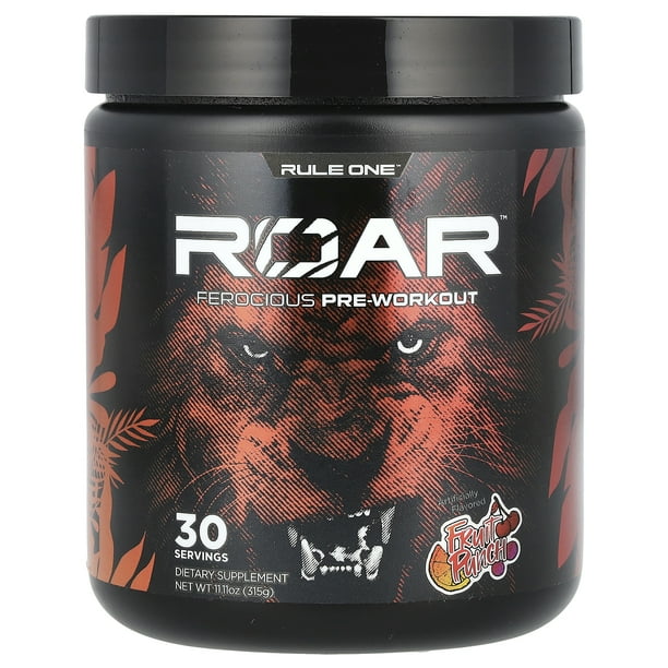 Rule One Proteins Roar, Ferocious Pre-Workout, Fruit Punch, 11.11 oz ...