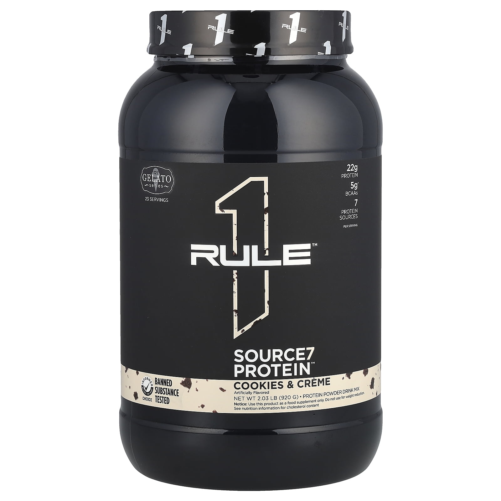 Rule One Proteins Source7 Protein Powder Drink Mix, Cookies & Creme, 2. ...