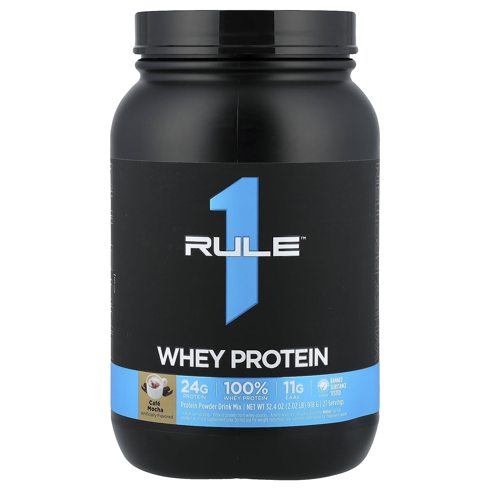 Rule 1 Proteins Whey Blend Cafe Mocha, 24g Protein, 5g BCAAs, 2.02 lb ...