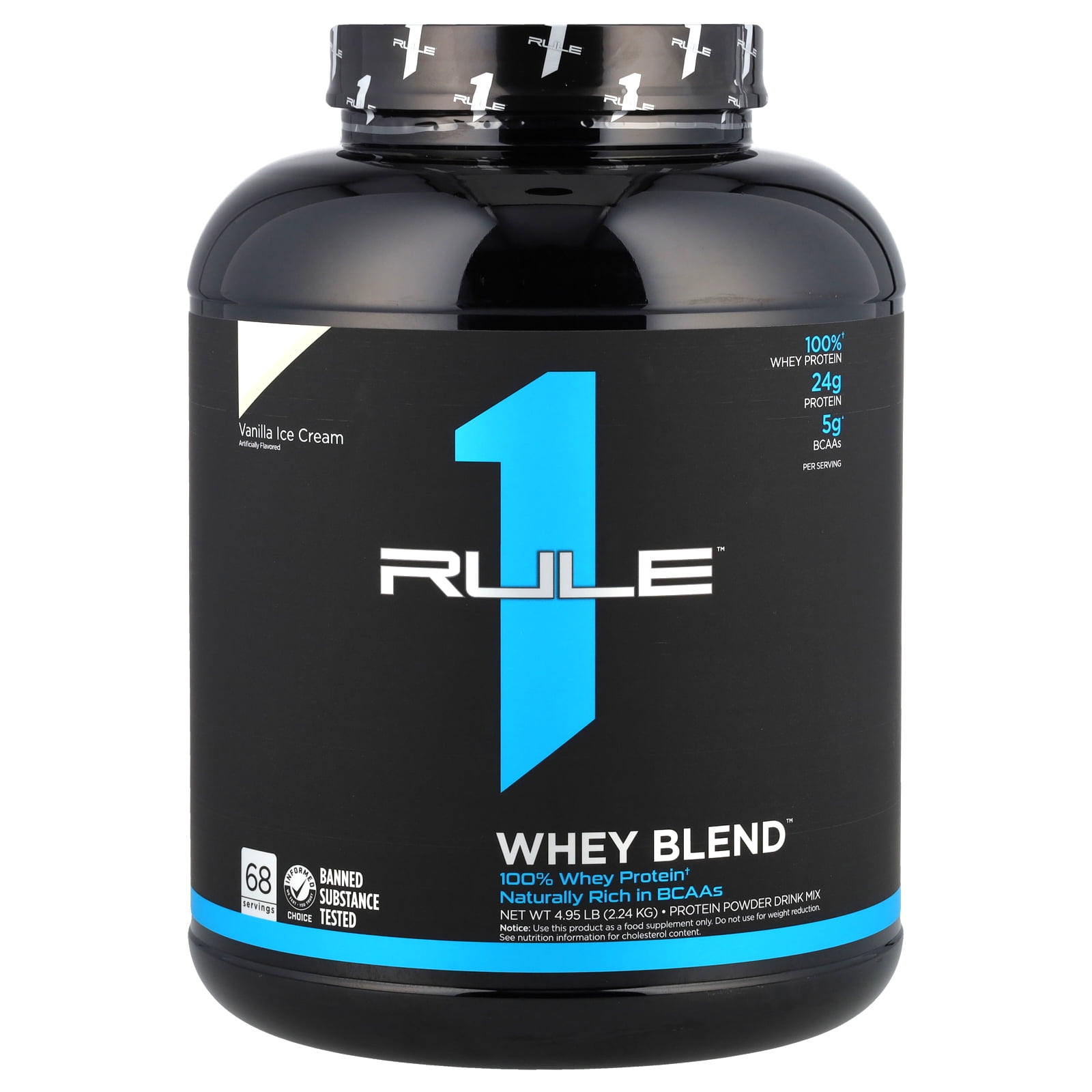 Rule One Proteins Whey Blend, Vanilla Ice Cream Flavor, 24g Protein, 5g ...