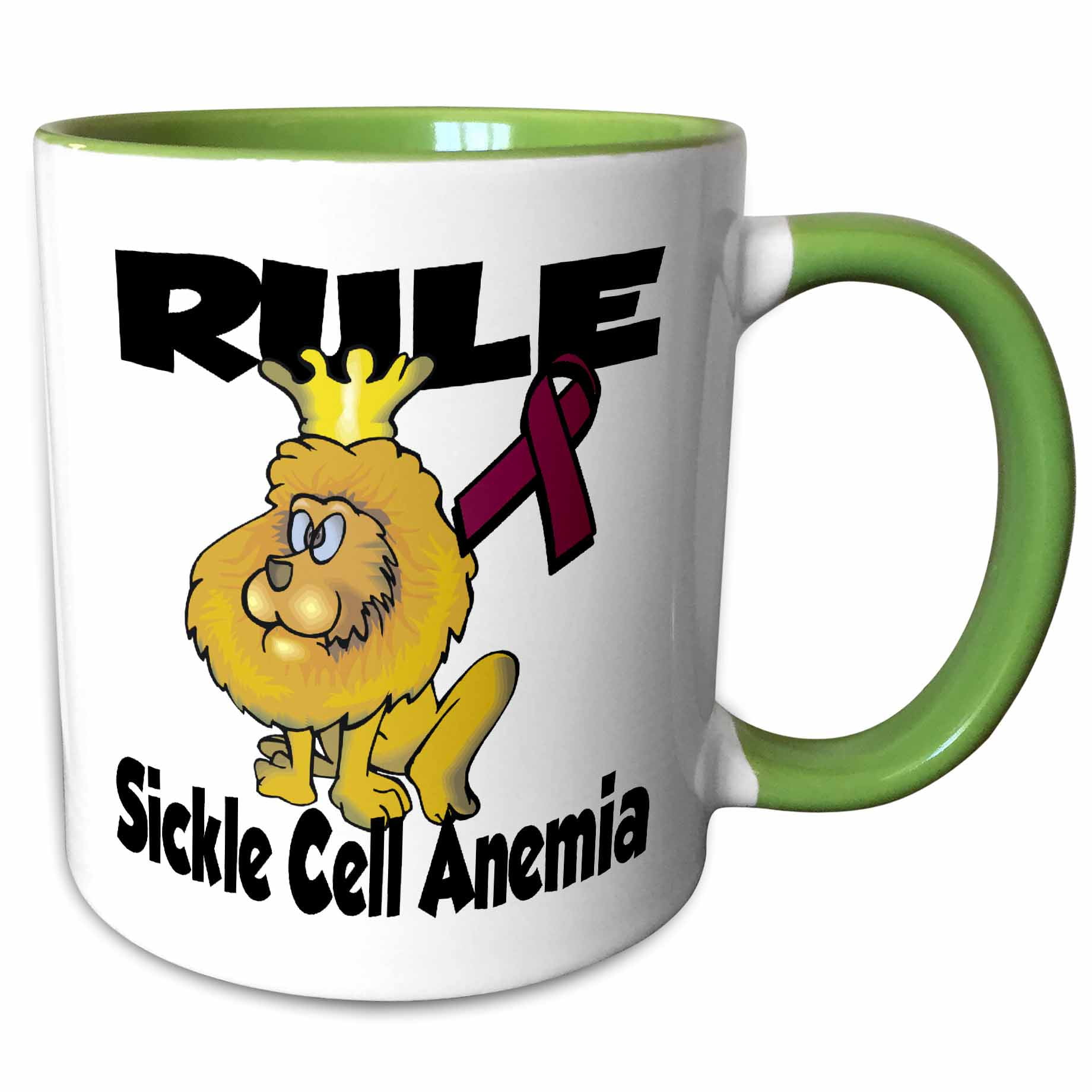 Rule Sickle Cell Anemia Awareness Ribbon Cause Design 15oz Two-Tone ...