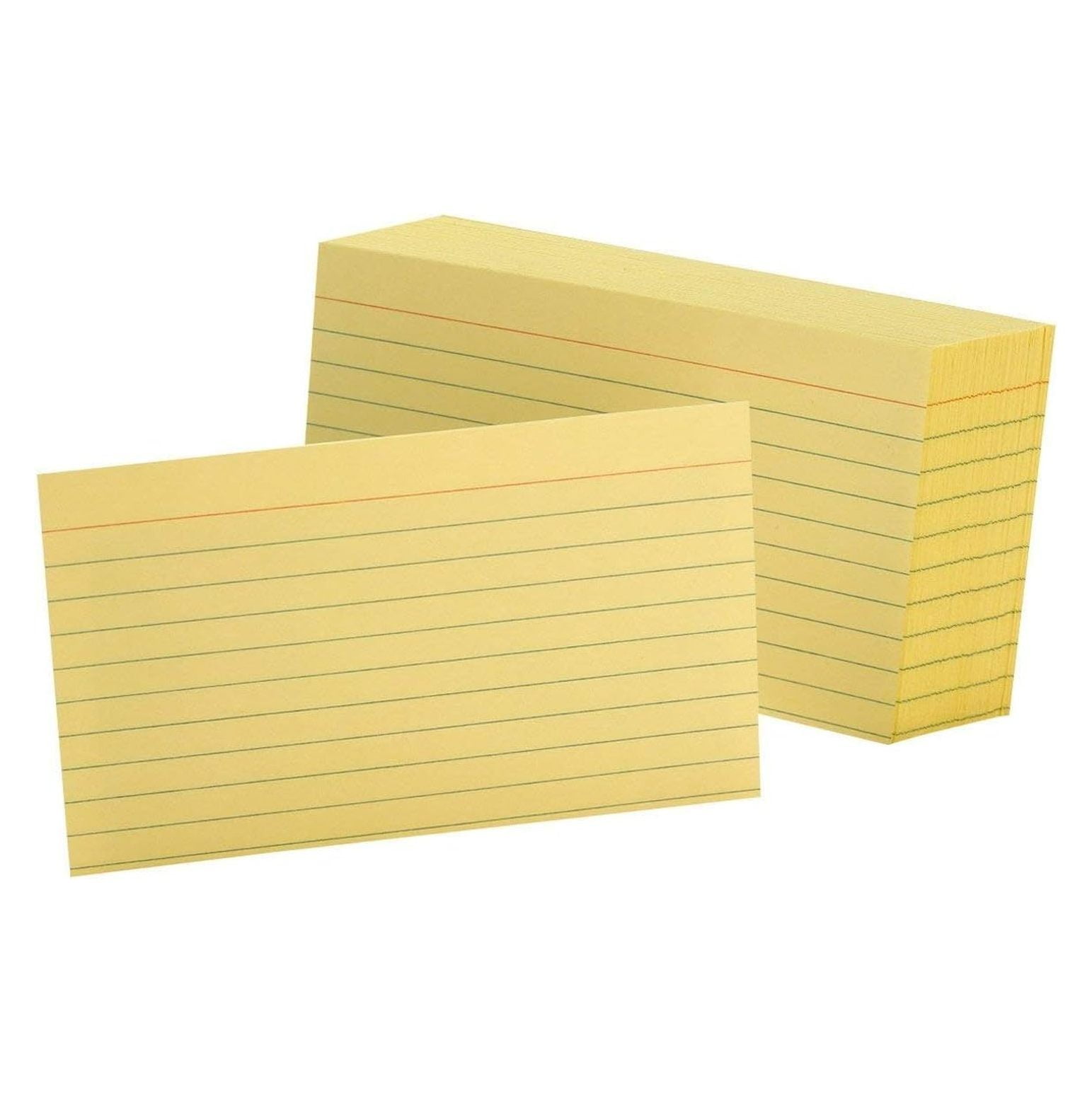 Ruled Color Index Cards, 3" x 5", Canary, 100 Per Pack (7321 CAN), 10 ...