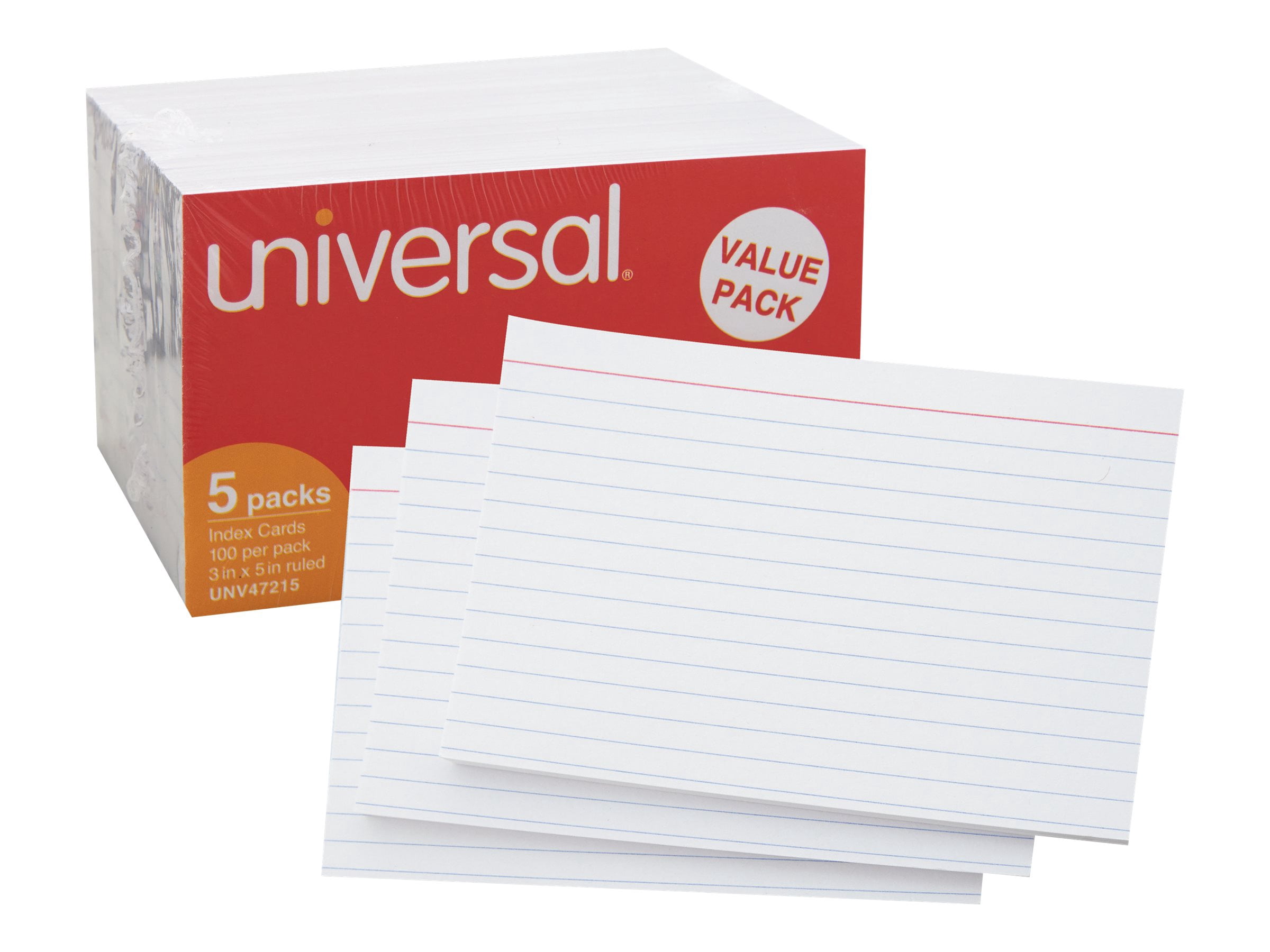 Ruled 3 in. x 5 in. Index Cards - White (500-Piece/Pack) - Walmart.com