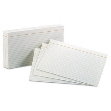 Ruled Index Cards, 5 x 8, White, 100/Pack - Walmart.com