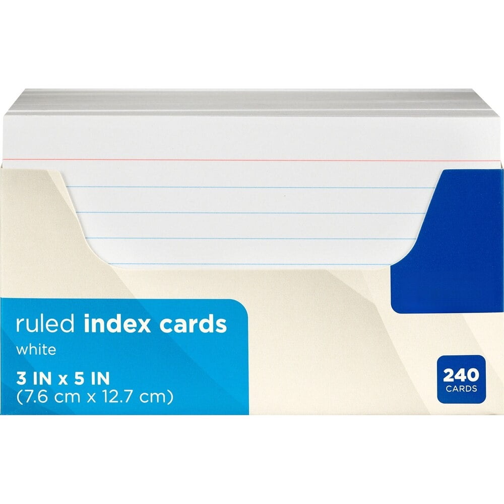 Ruled Index Cards White - Walmart.com