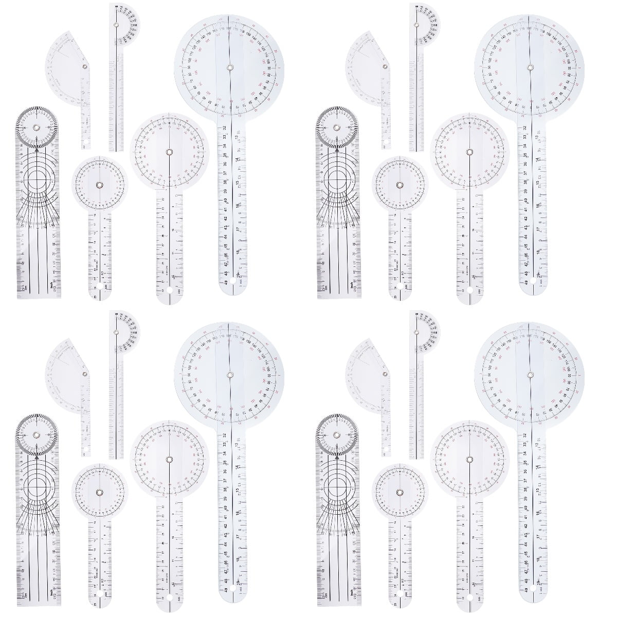 Ruler Plastic Goniometer 24 Pcs Measuring Digital Caliper Protractor ...