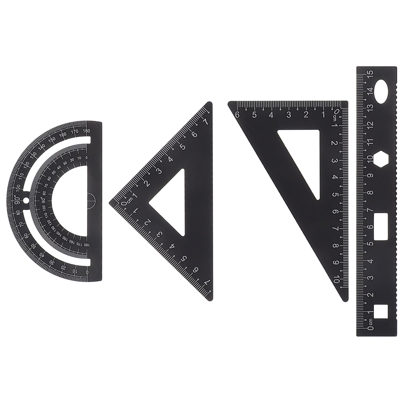Ruler Protractor Aluminum Metal Set Triangular Plate Convenient ...