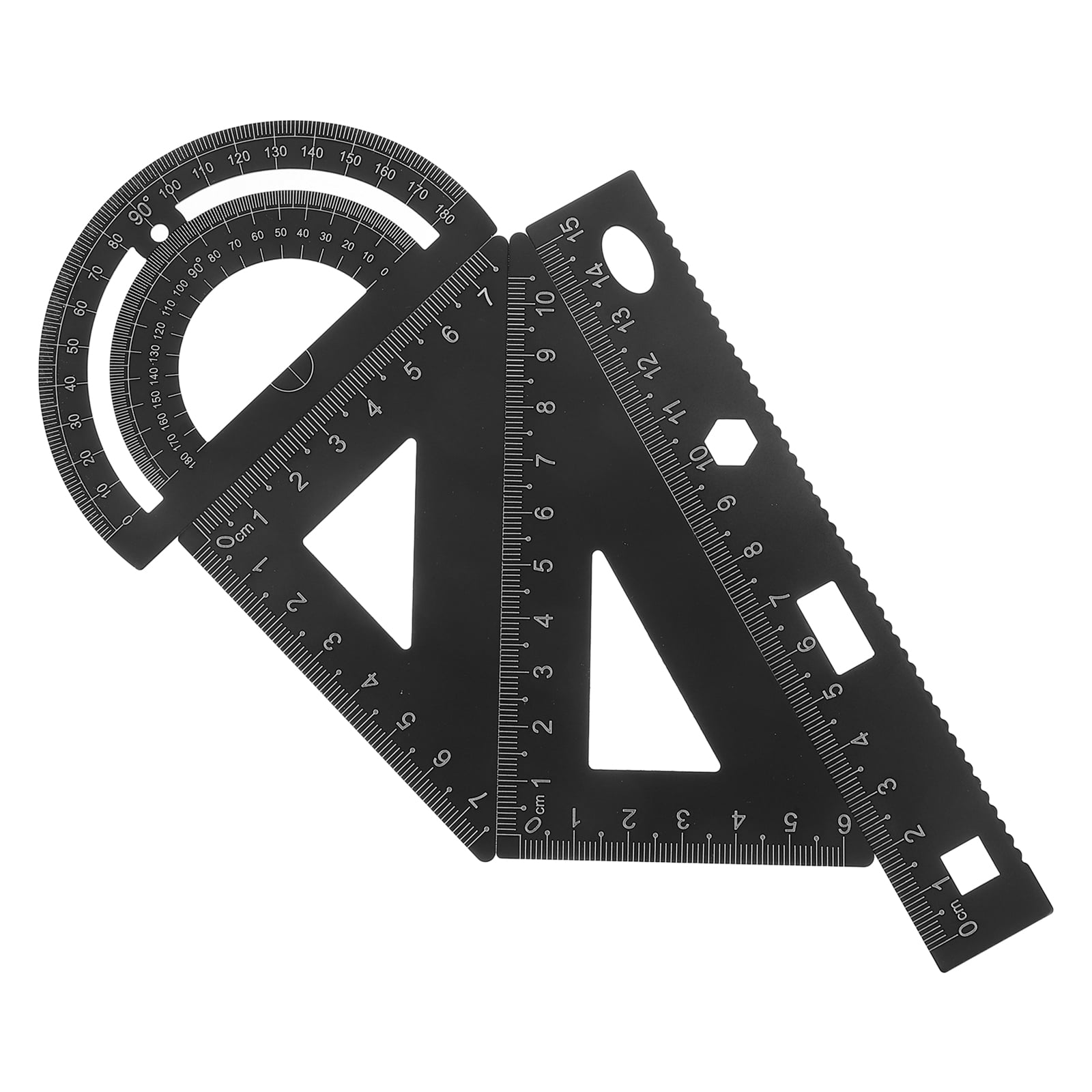 Ruler Protractor Triangle Plate Aluminum Display Child Man Black ...