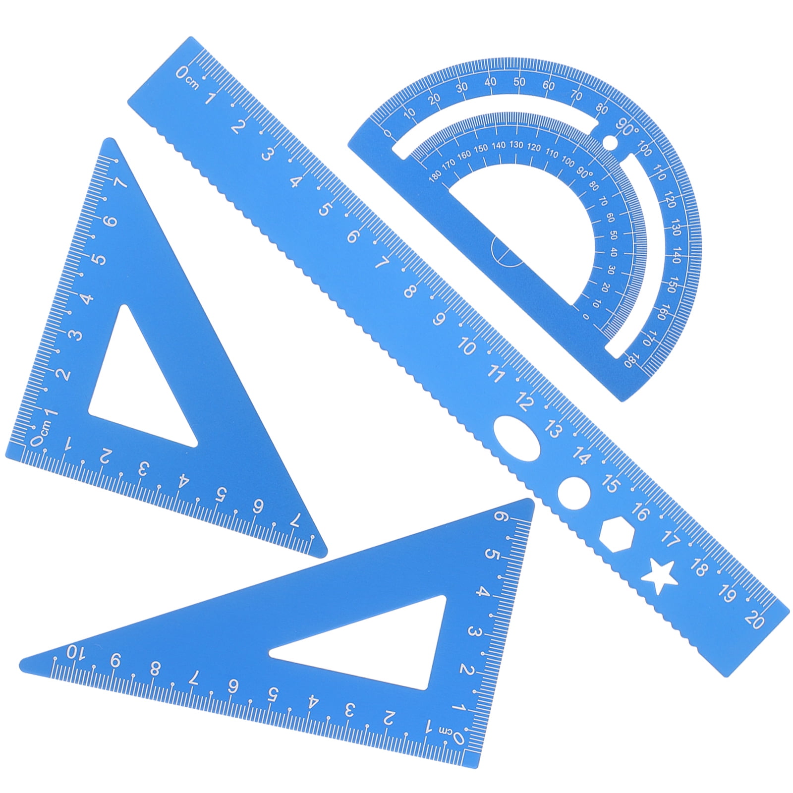 Ruler Set Square Pencils Case Drafting Tools Pupils Office Blue ...