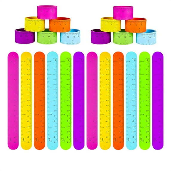 Ruler Slap Bracelets,Bulk Silicone Slap Bands Party Favors for Kid ...