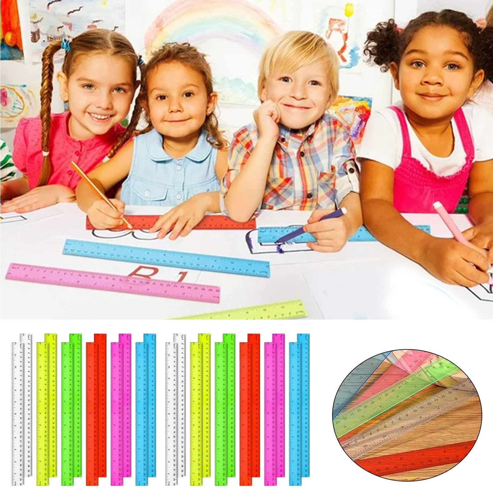 Rulers Bulk 12 Inch Kids Ruler Clear Rulers For Kids School Supplies ...